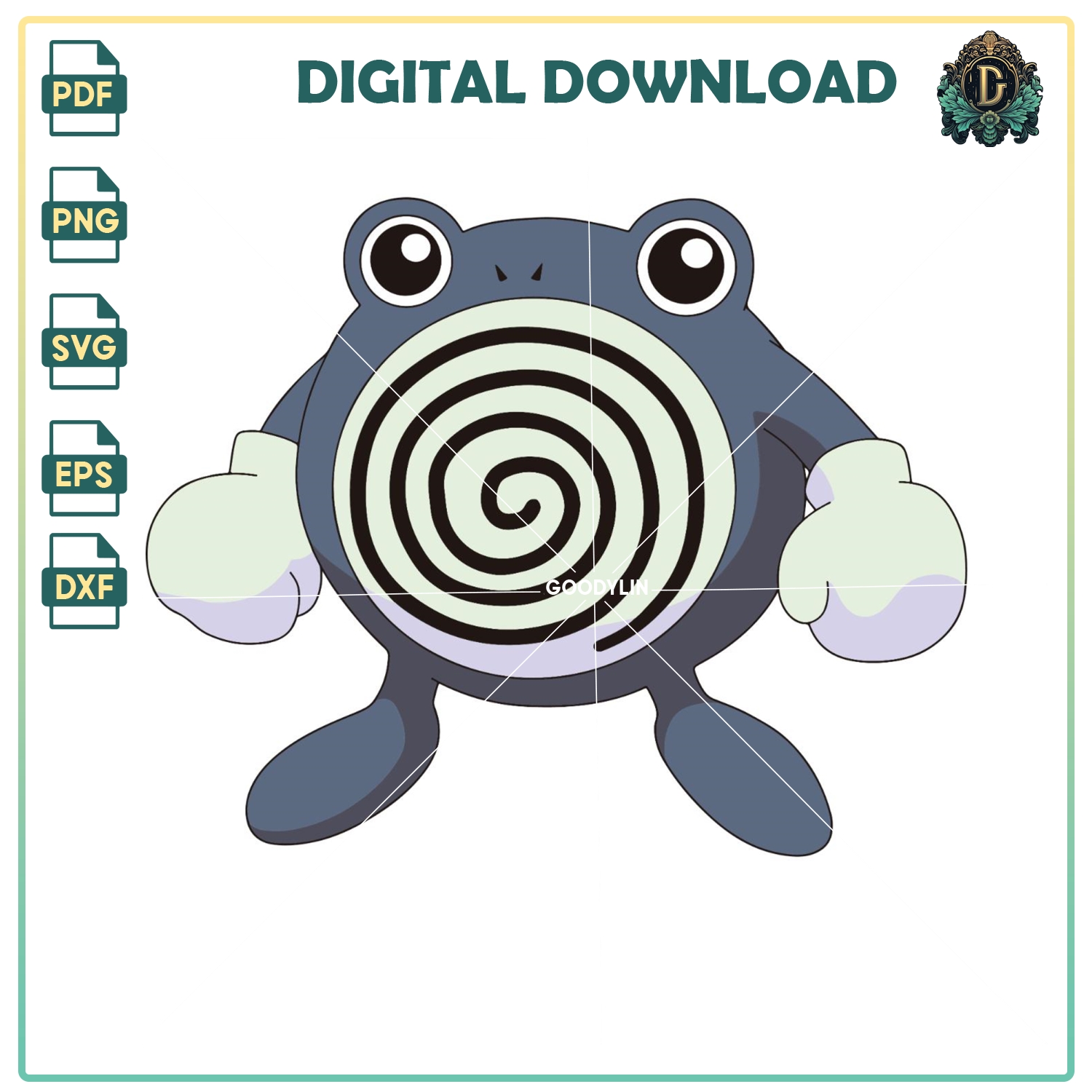 Anime Kasumi Pokemon Poliwhirl Pokedex SVG | Inspire Uplift