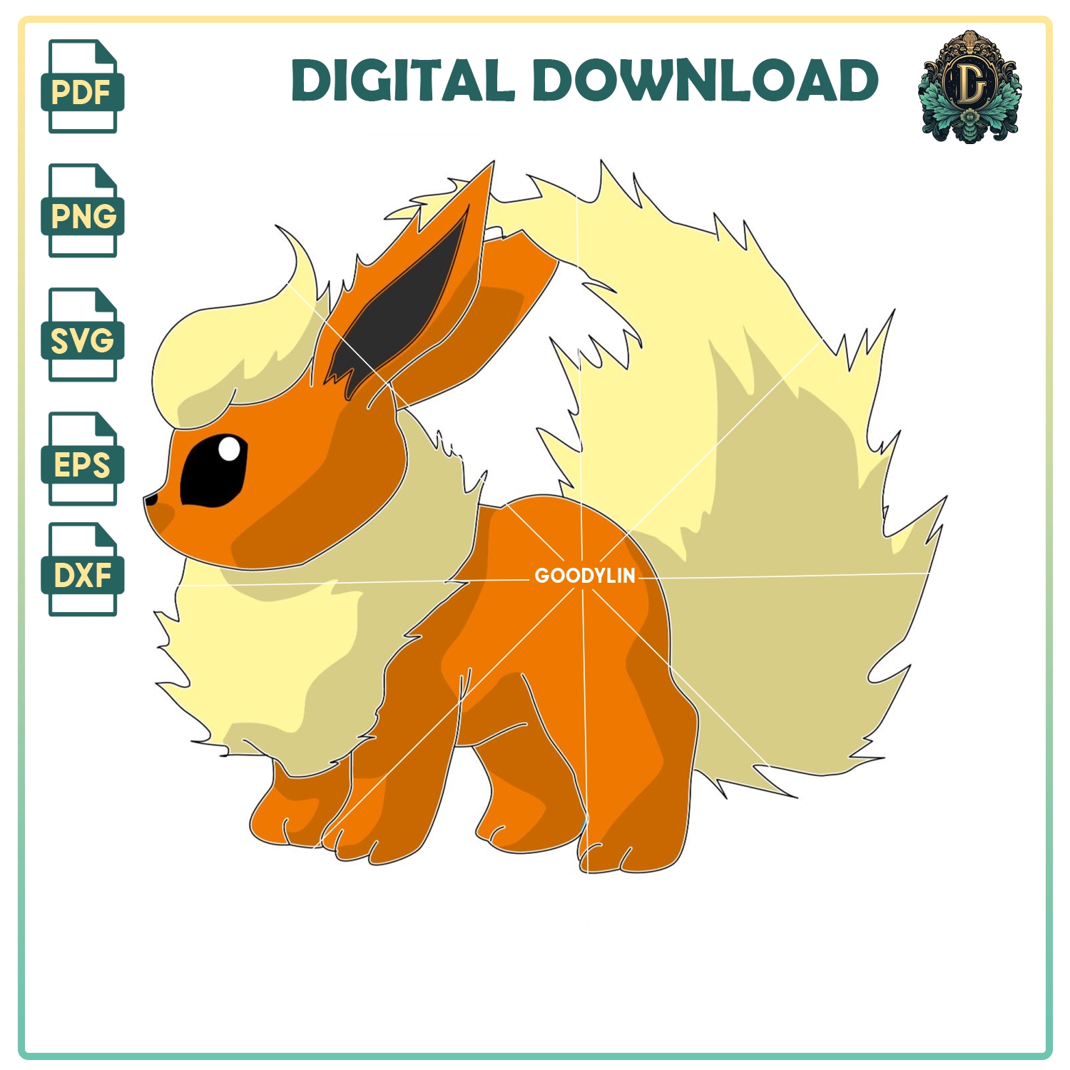 The Flame Pokemon Flareon Anime SVG | Inspire Uplift