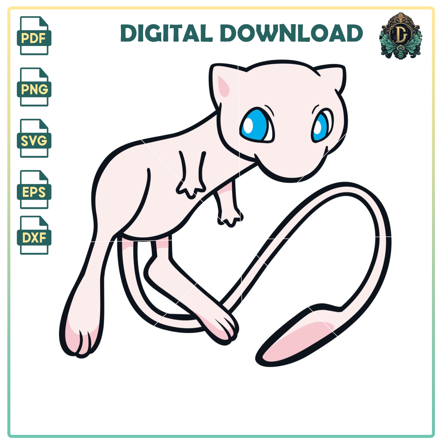 Pokemon Red and Blue Mew Anime Cartoon SVG | Inspire Uplift