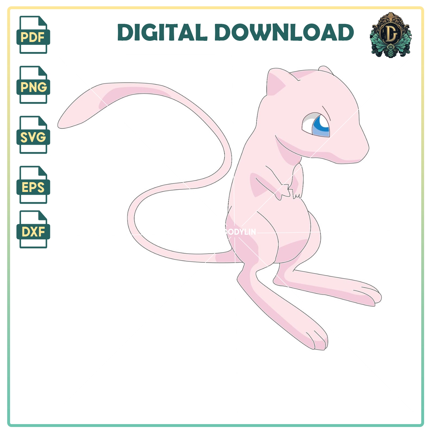 Psychic Pokemon Mew Whiskers Aime Pokedex SVG | Inspire Uplift
