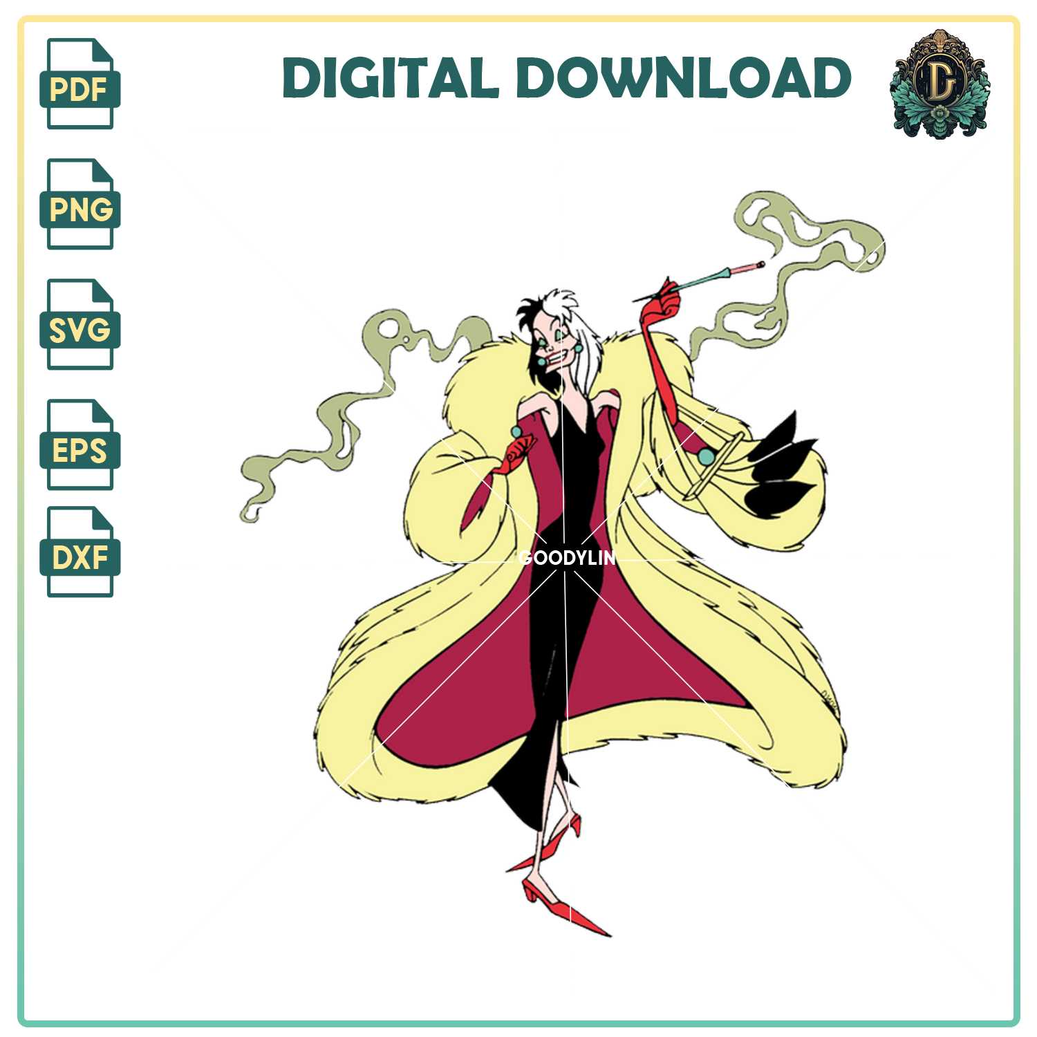 Cruella de Vil png, 101 dalmatians, Cruella de Vil Vector, d - Inspire ...