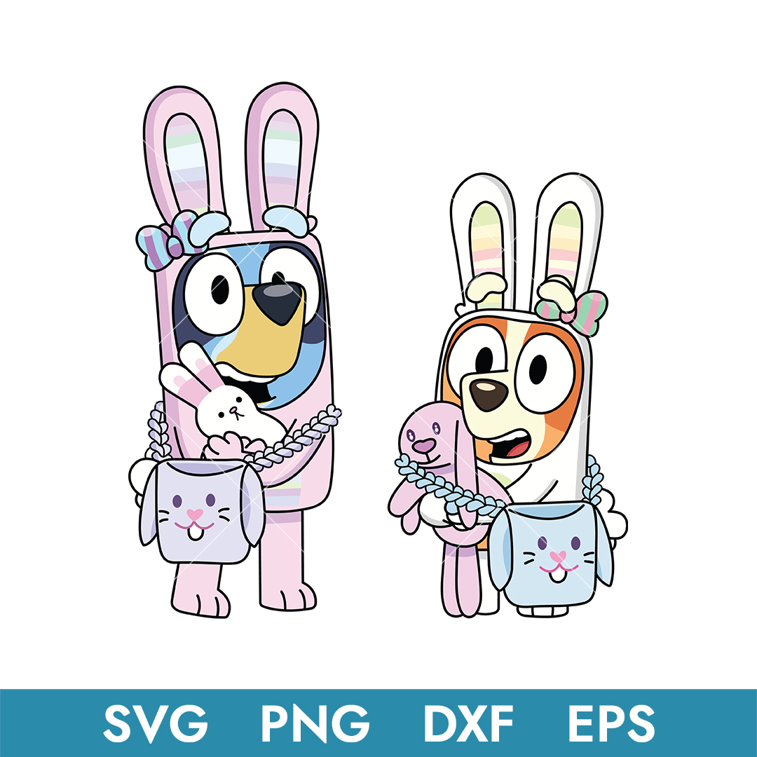 Bluey and Bingo Easter Svg, Bluey Easter Svg, Happy Easter, | Inspire ...