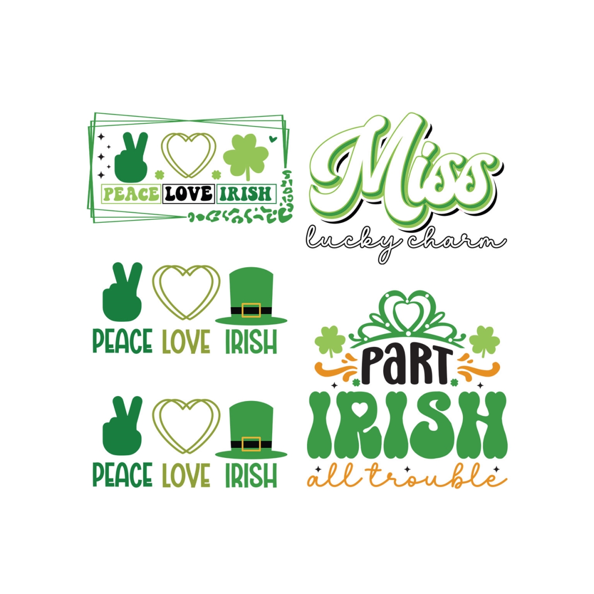 Peace Love Irish SVG, Irish Part SVG, Miss Lucky Charm SVG, | Inspire ...
