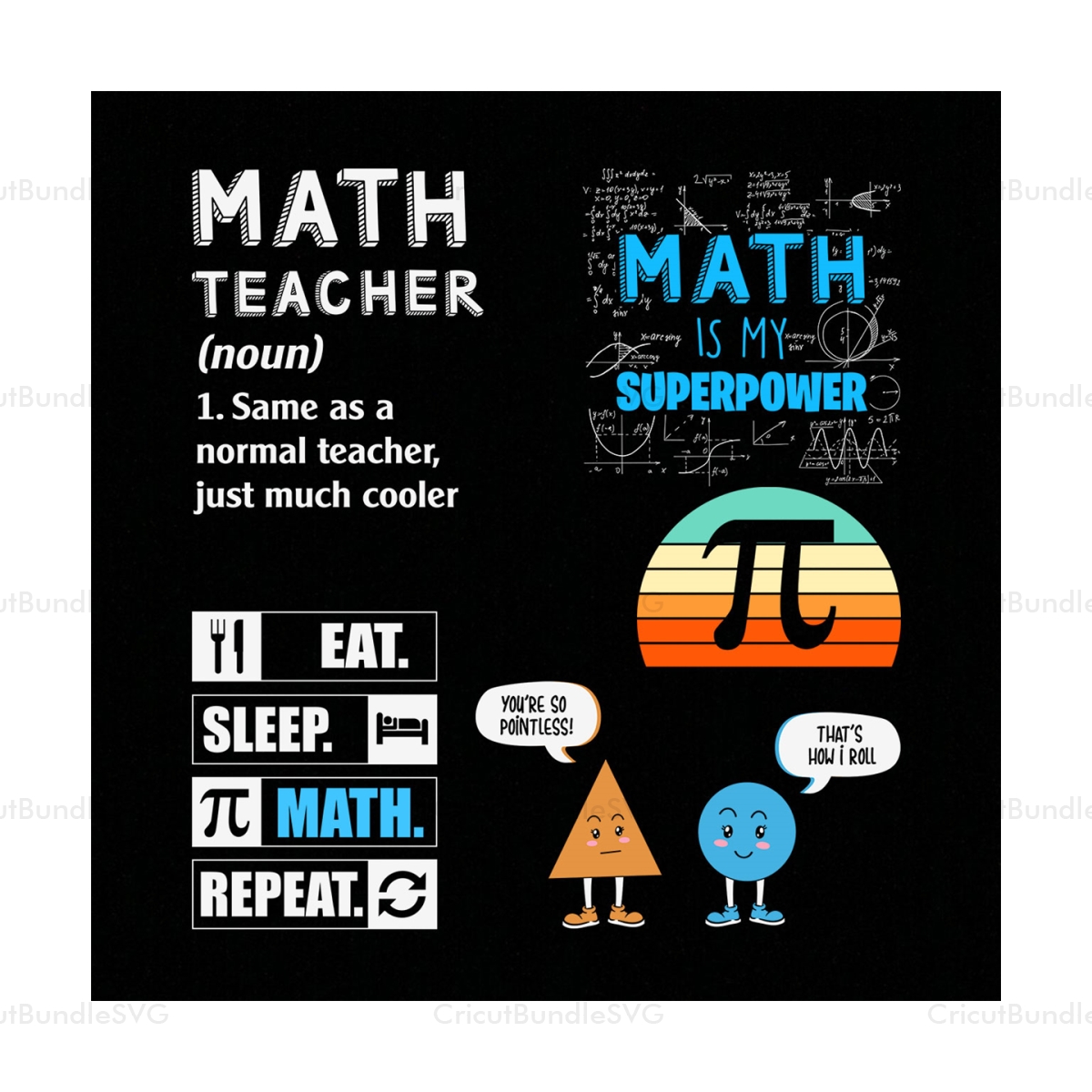 Math Teacher SVG, Eat Sleep Math & Repeat SVG, Math Quotes S | Inspire ...