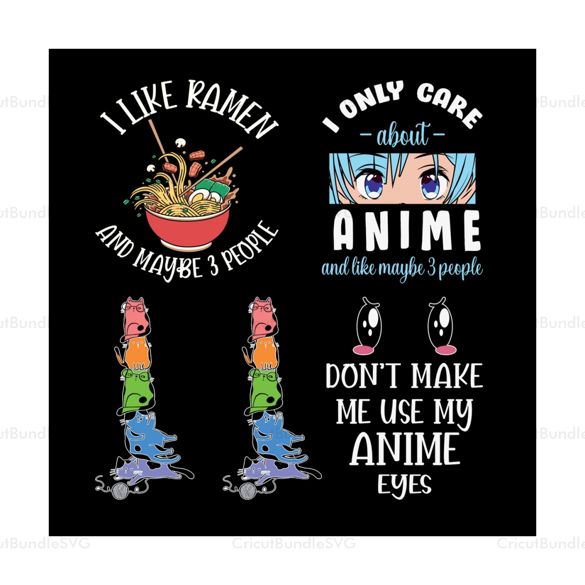 Anime Cat SVG, I Like Ramen & Anime SVG, Designs Anime Bundl - Inspire ...