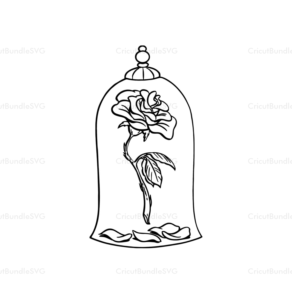 Beauty and The Beast Rose SVG, Disney Rose Flower SVG, Disne | Inspire ...