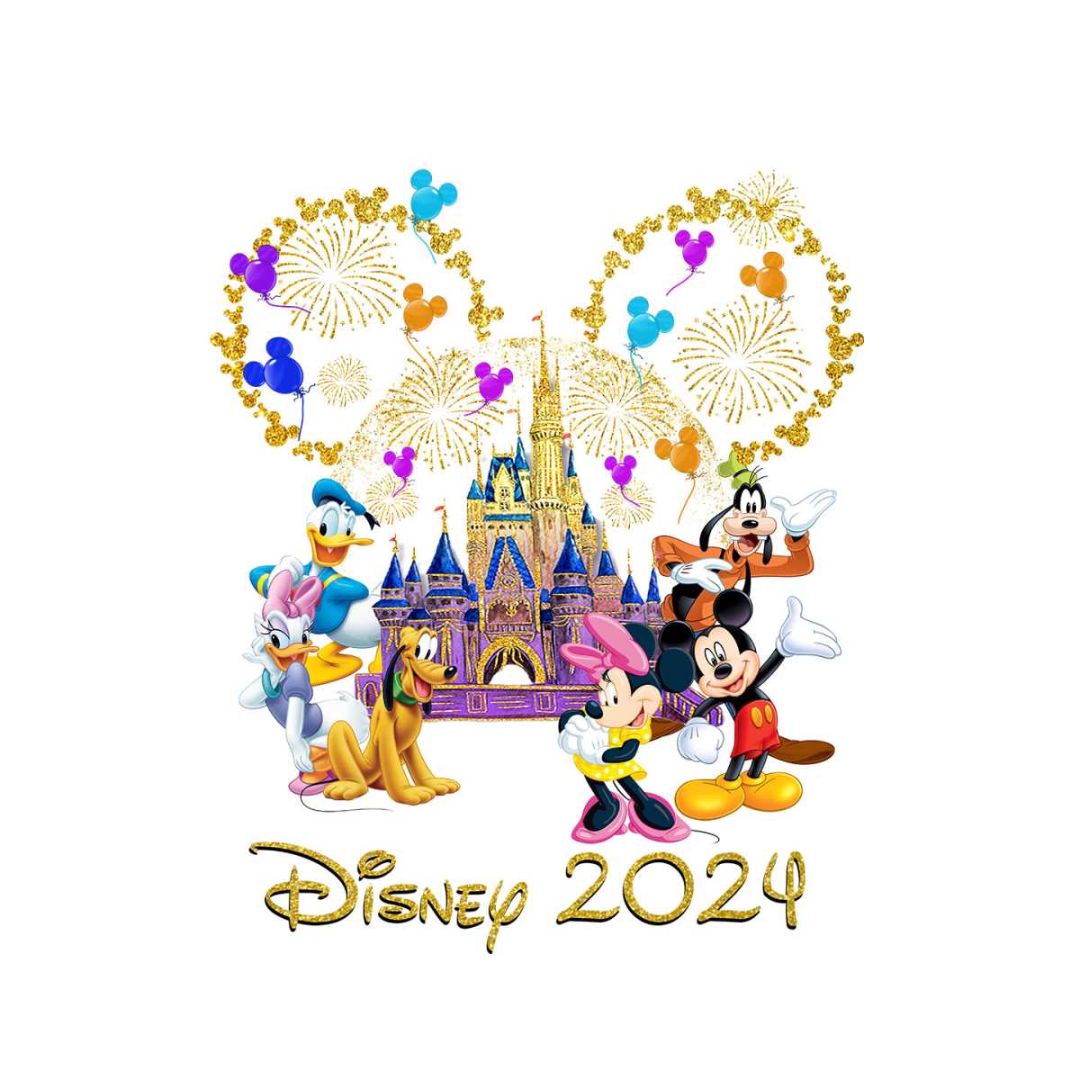 Mickey Friends Golden Castle Disney 2024 PNG | Inspire Uplift