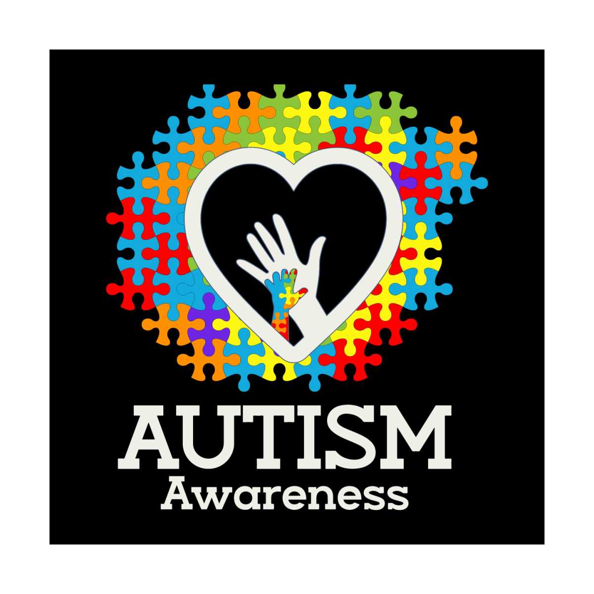 Autism Awareness High Five Heart Puzzle PNG - Inspire Uplift