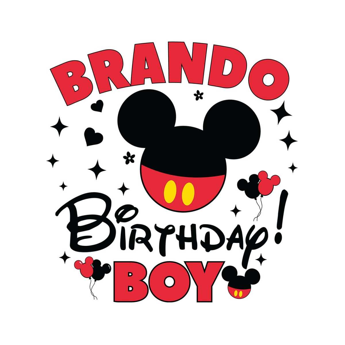 Brando Mickey Mouse Birthday Boy PNG | Inspire Uplift