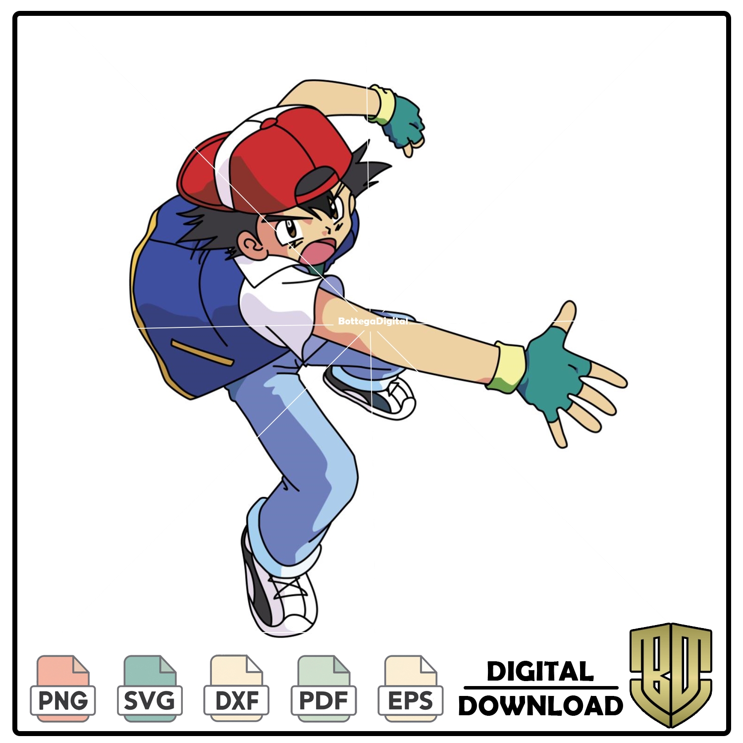 Pokemon Trainer Ash Ketchum Satoshi SVG Cut Files | Inspire Uplift