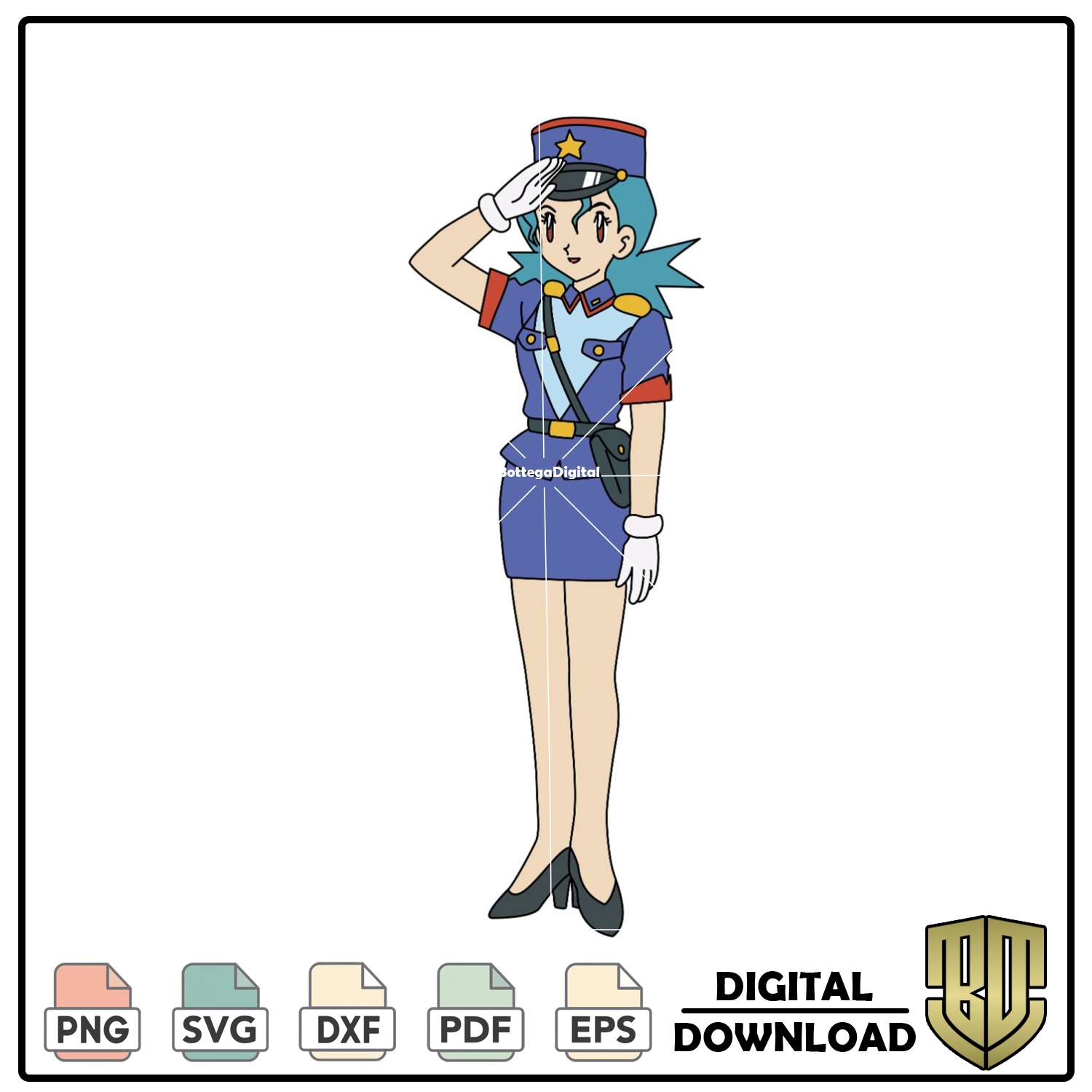 Cartoon Characters Pokemon Officer Jenny SVG Cutting Files - Inspire Uplift