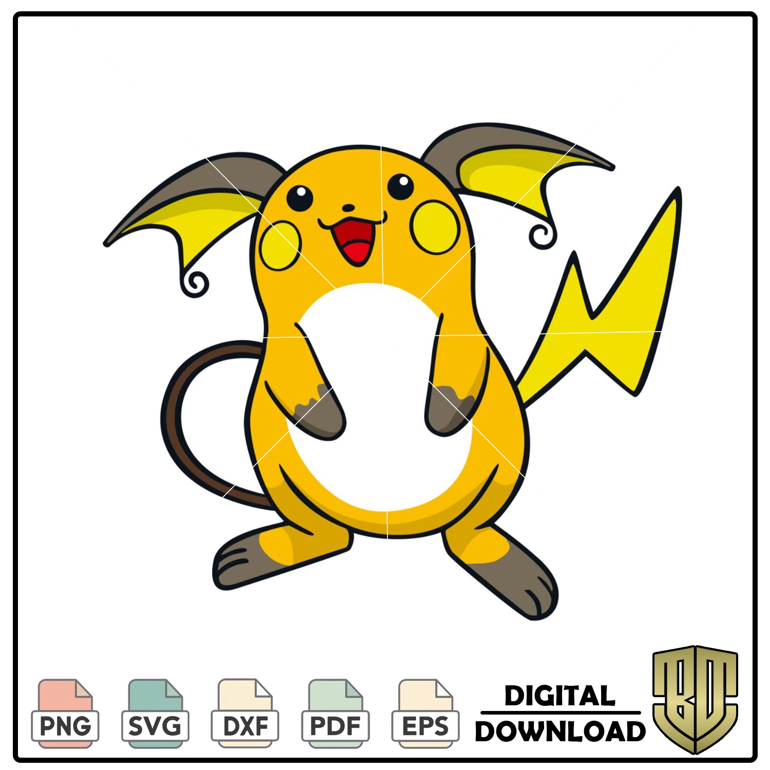 Electric Mouse Pokemon Raichu Anime Cartoon SVG | Inspire Uplift