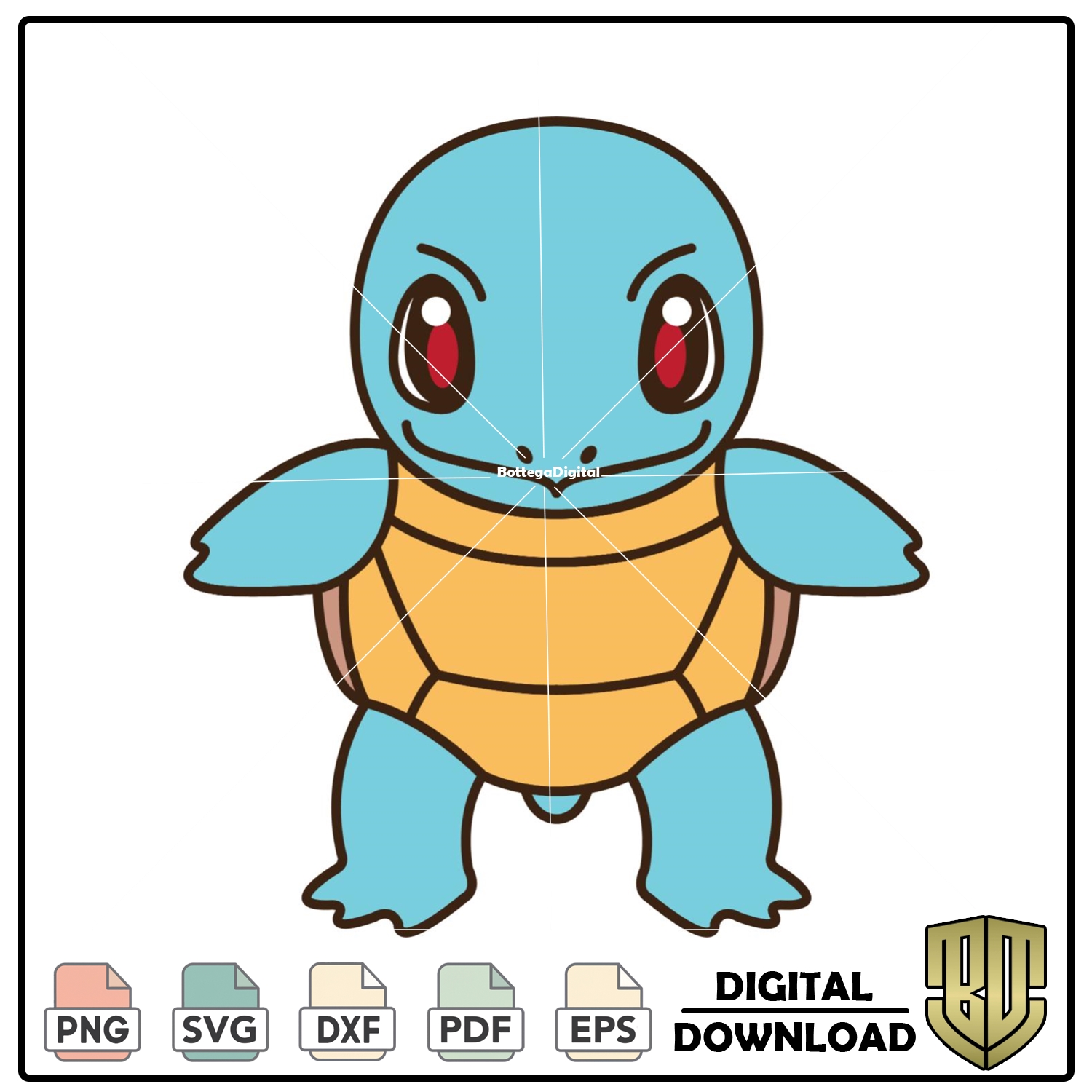 Water Type Pokemon Squirtle Anime SVG | Inspire Uplift