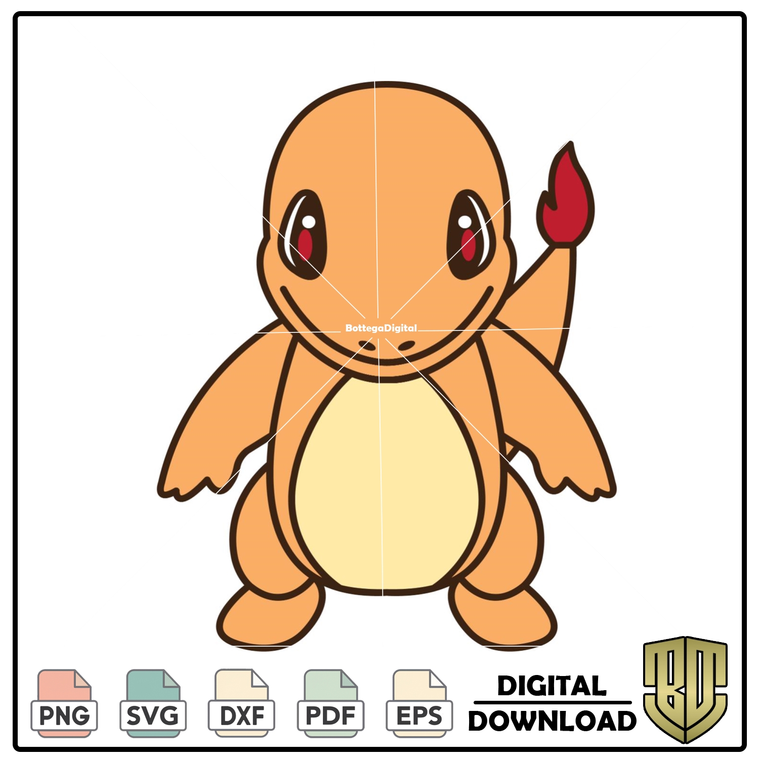 Fire Type Pokemon Hitokage Charmander Anime SVG | Inspire Uplift