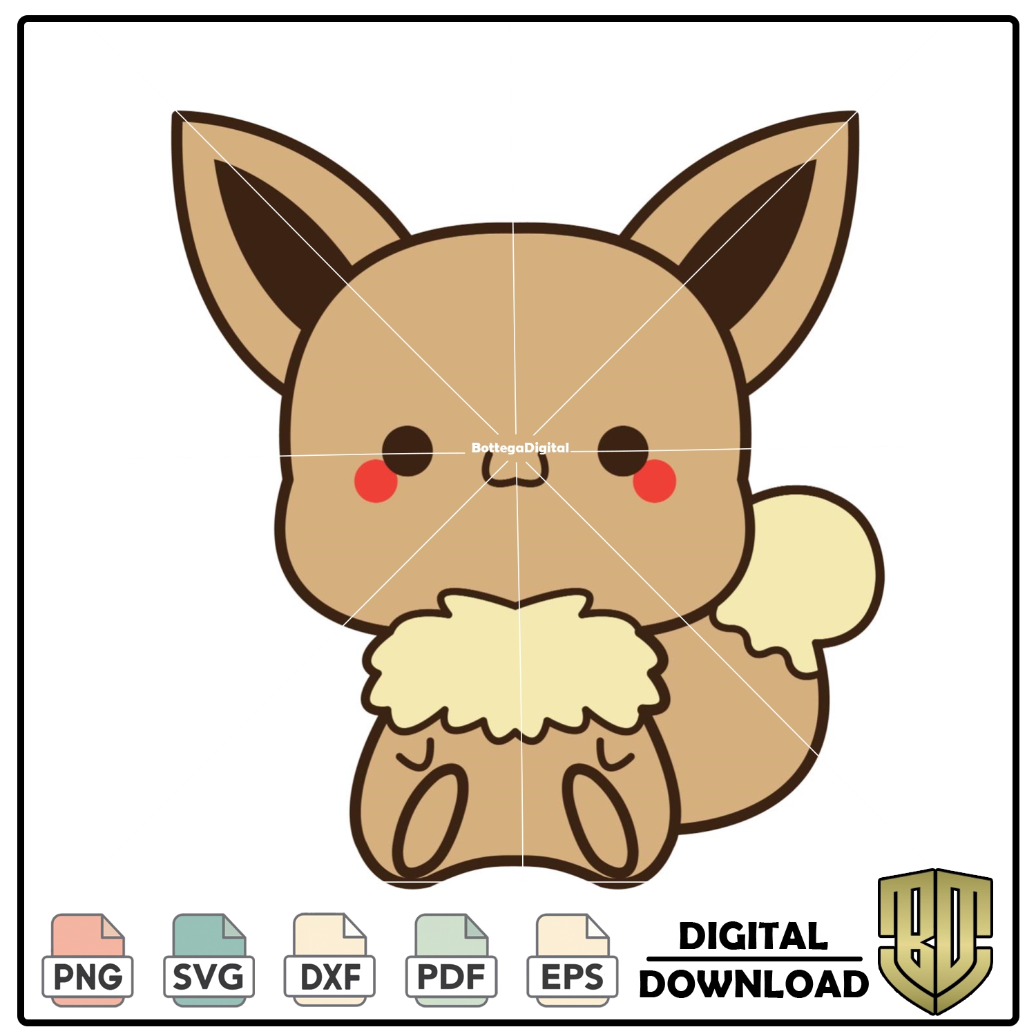 Normal Type Pokemon Chibi Eevee Anime SVG - Inspire Uplift