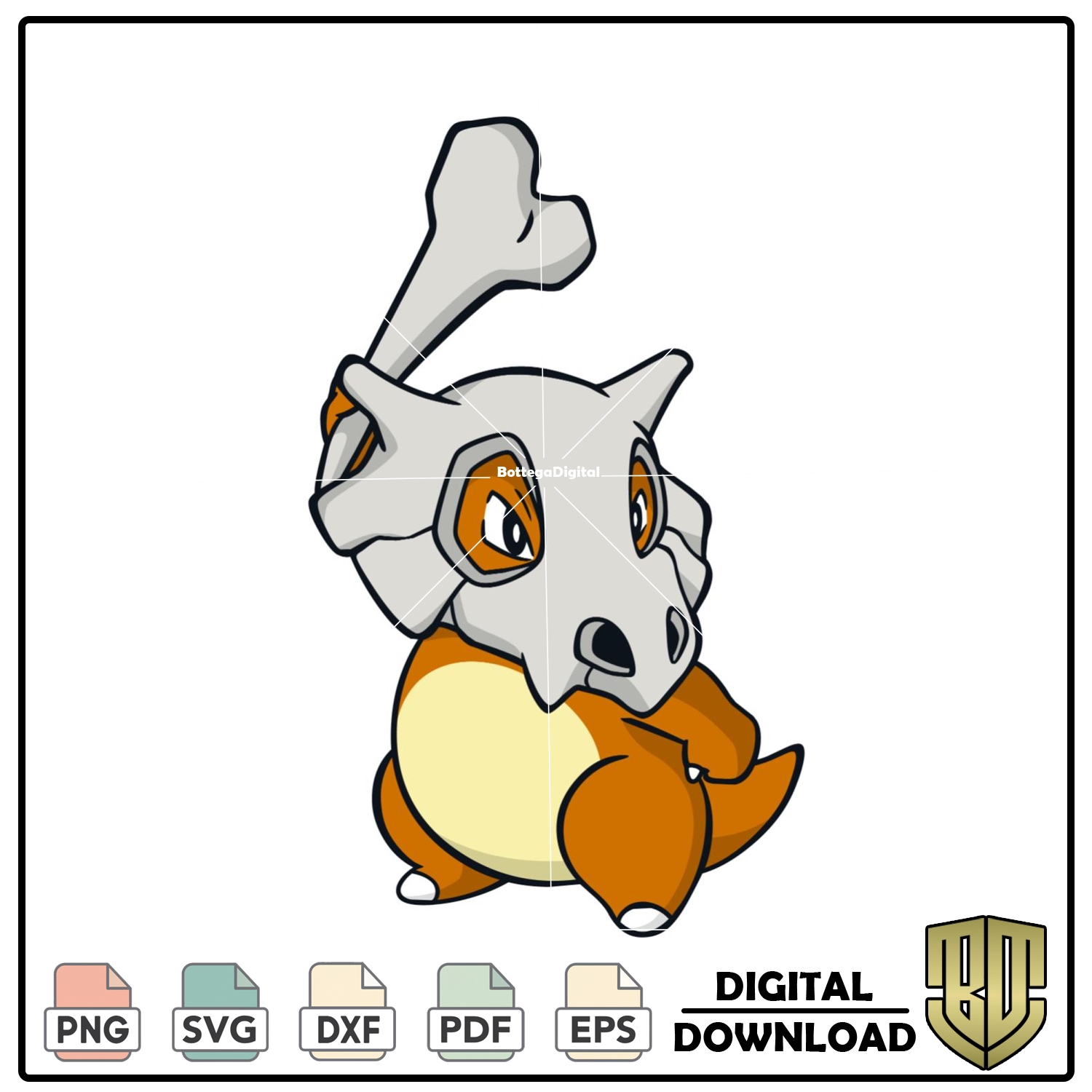 Chibi Orange Anime Cubone Pokemon SVG | Inspire Uplift