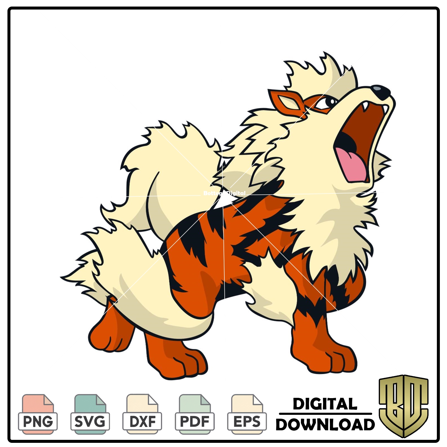 Anime Pokemon Roar Arcanine Pokedex SVG | Inspire Uplift