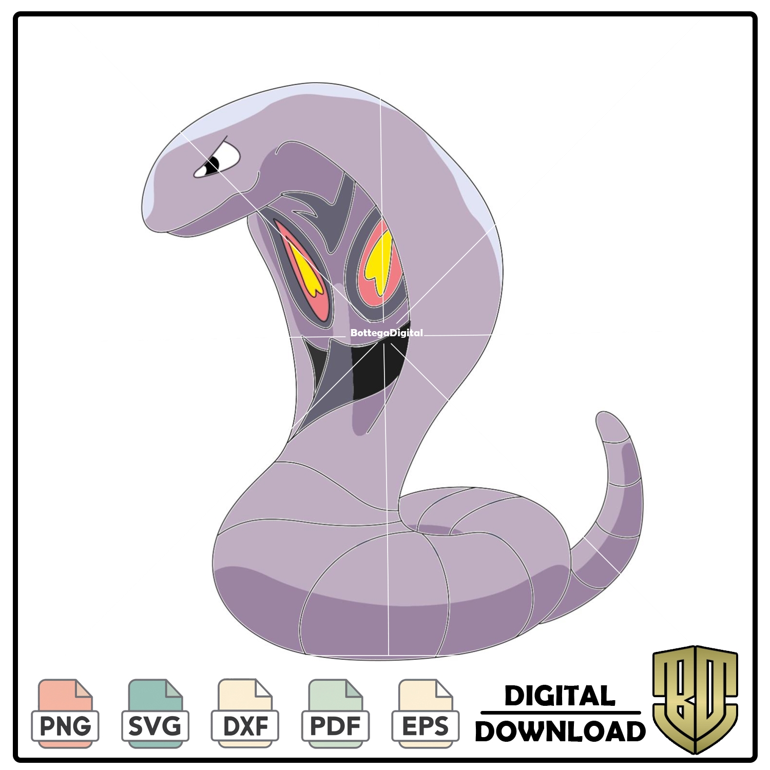 Anime Poison Type Pokemon Arbok Side View SVG | Inspire Uplift
