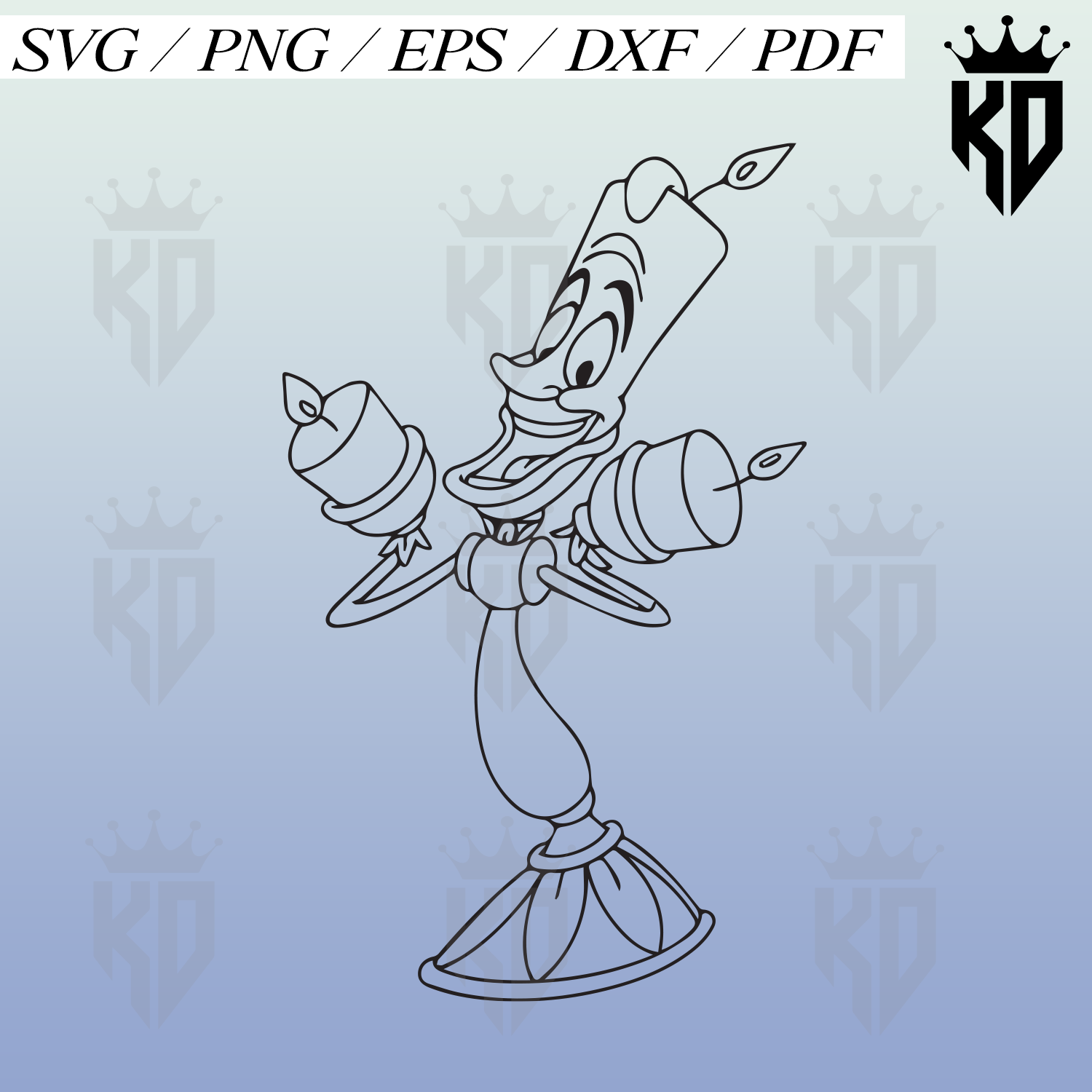Lumiere - Beauty and the Beast SVG/PNG/PDF/Jpeg Digital File - Inspire ...