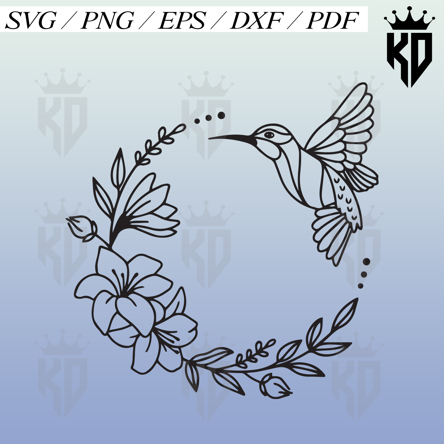 Hummingbird Monogram Svg | Inspire Uplift