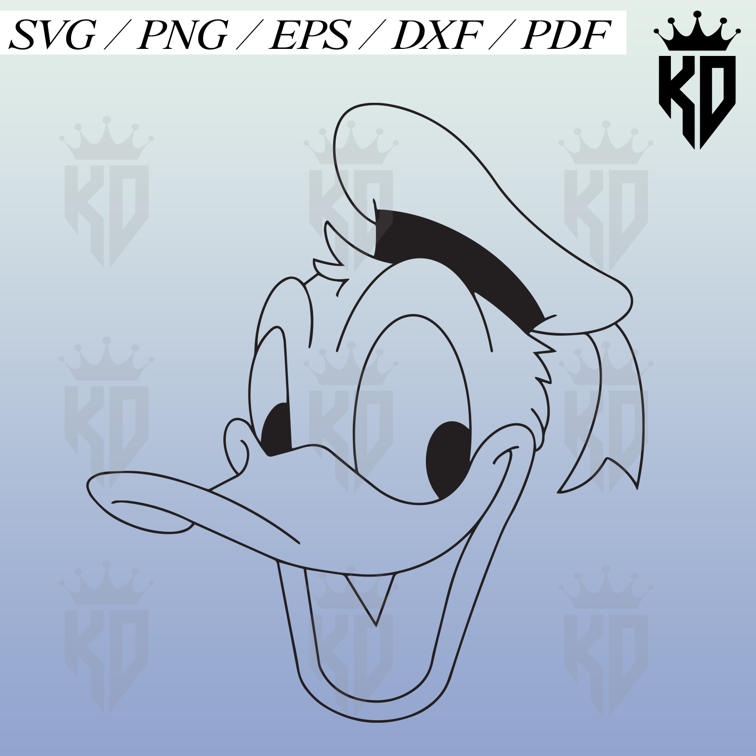 Donald Duck Face SVG File | Inspire Uplift