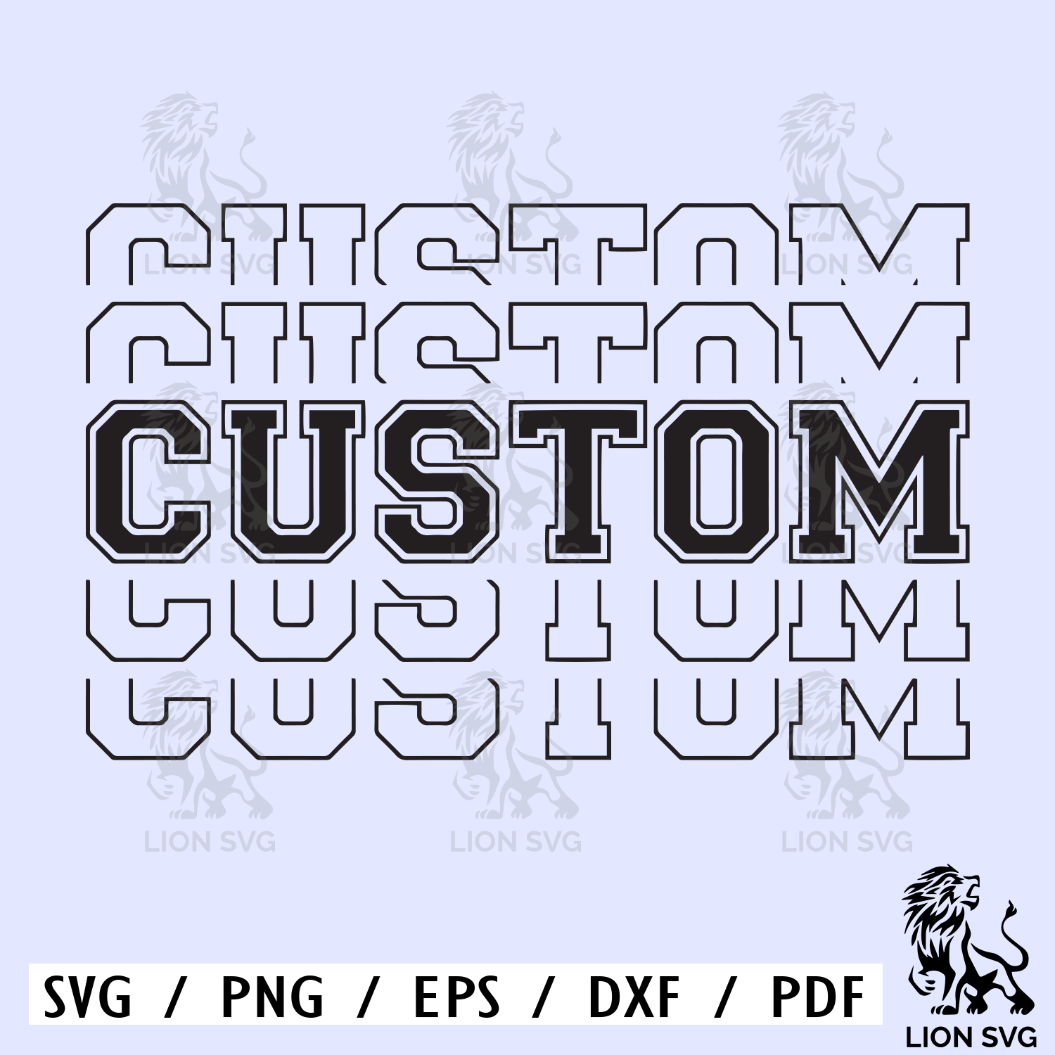 Custom Stacked Svg, Custom Mirror Text Svg, Varsity Font, Sp - Inspire ...