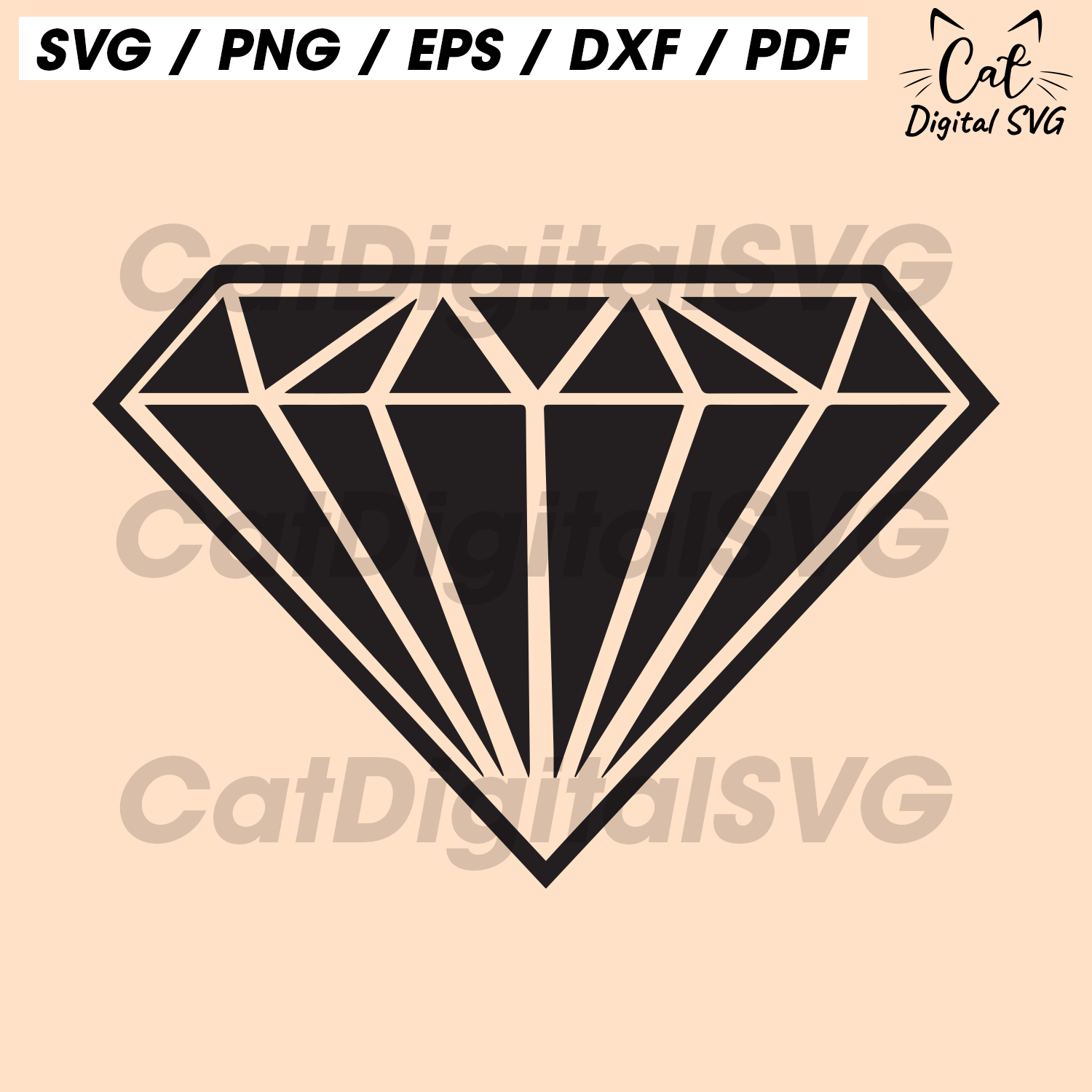 Diamond Gem Svg Image, Diamond Gem Png, Diamond Gem Cut File - Inspire ...