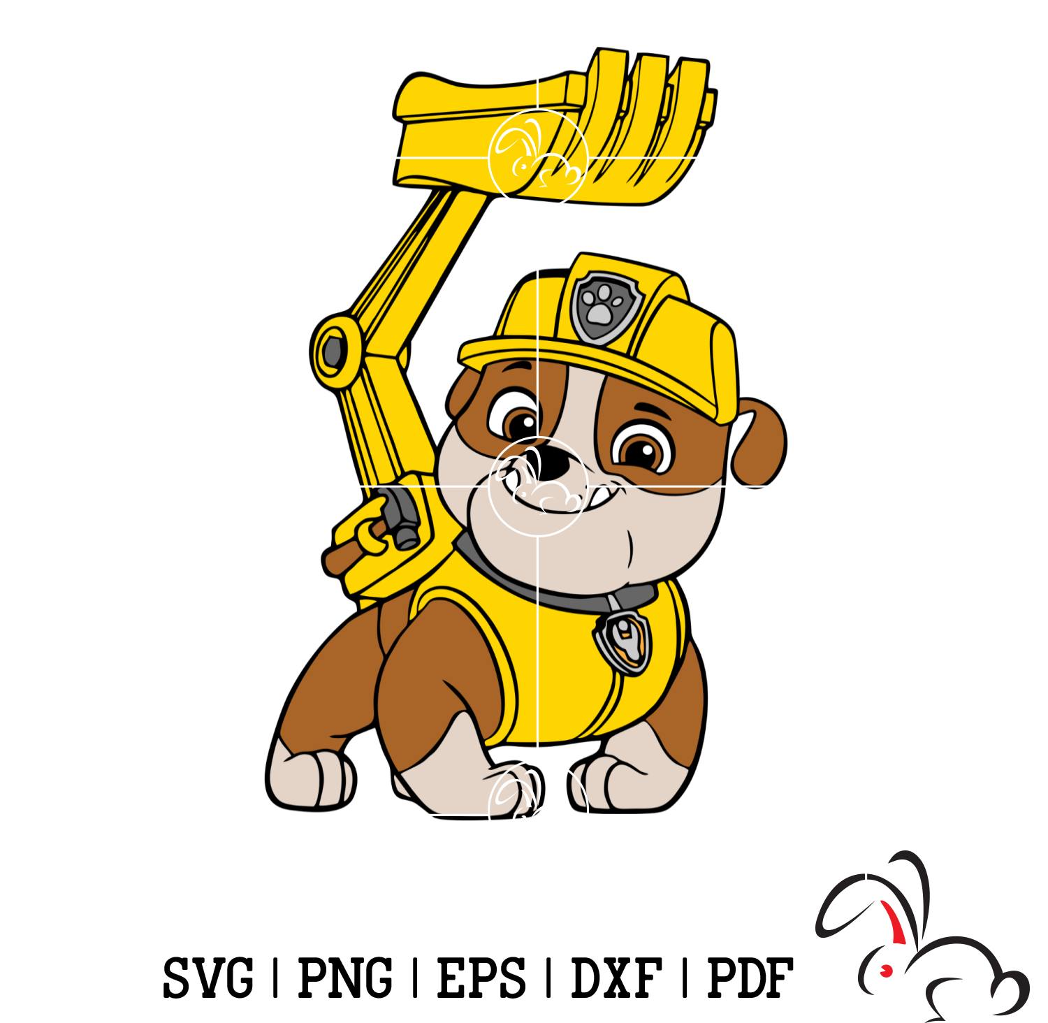 Rubble Paw Patrol svg, Paw patrol Clipart, Cartoon Paw Svg, | Inspire ...