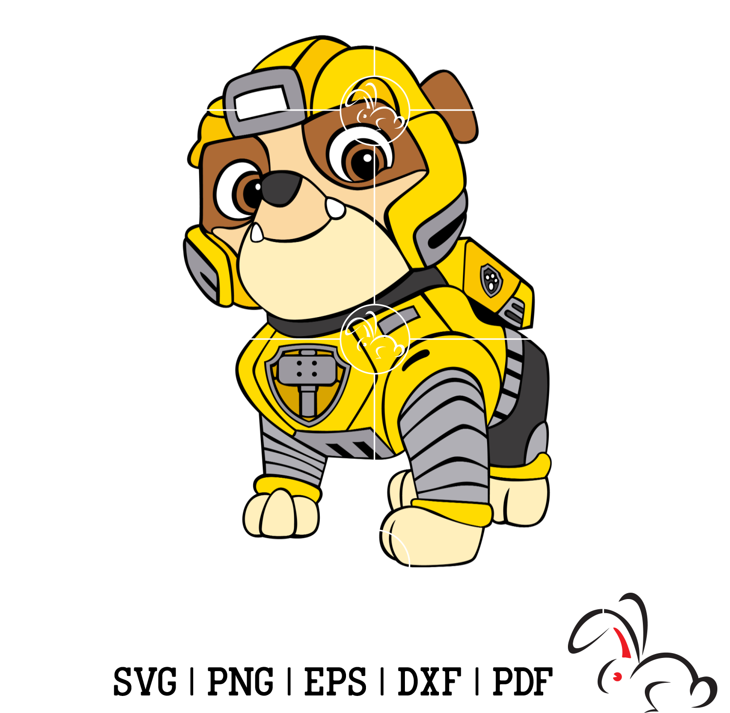 Rubble Mighty Pups Paw Patrol svg, Paw patrol Clipart, Carto | Inspire ...