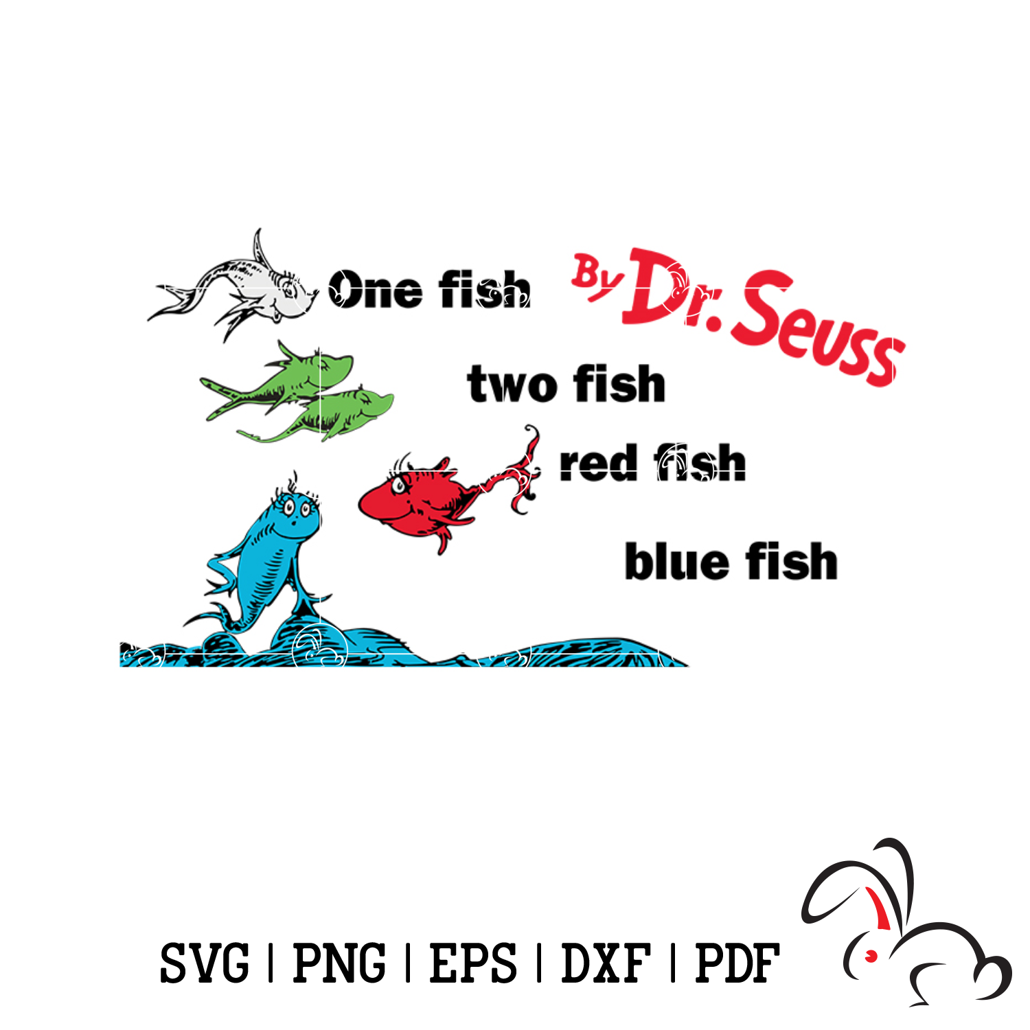 One Fish Two Fish Red Fish Blue Fish Svg, Dr Seuss Svg, Fish | Inspire ...