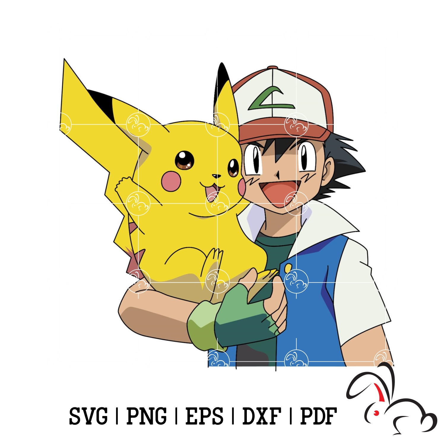 Satoshi Ash Ketchum and Pikachu Pokemon Anime SVG | Inspire Uplift