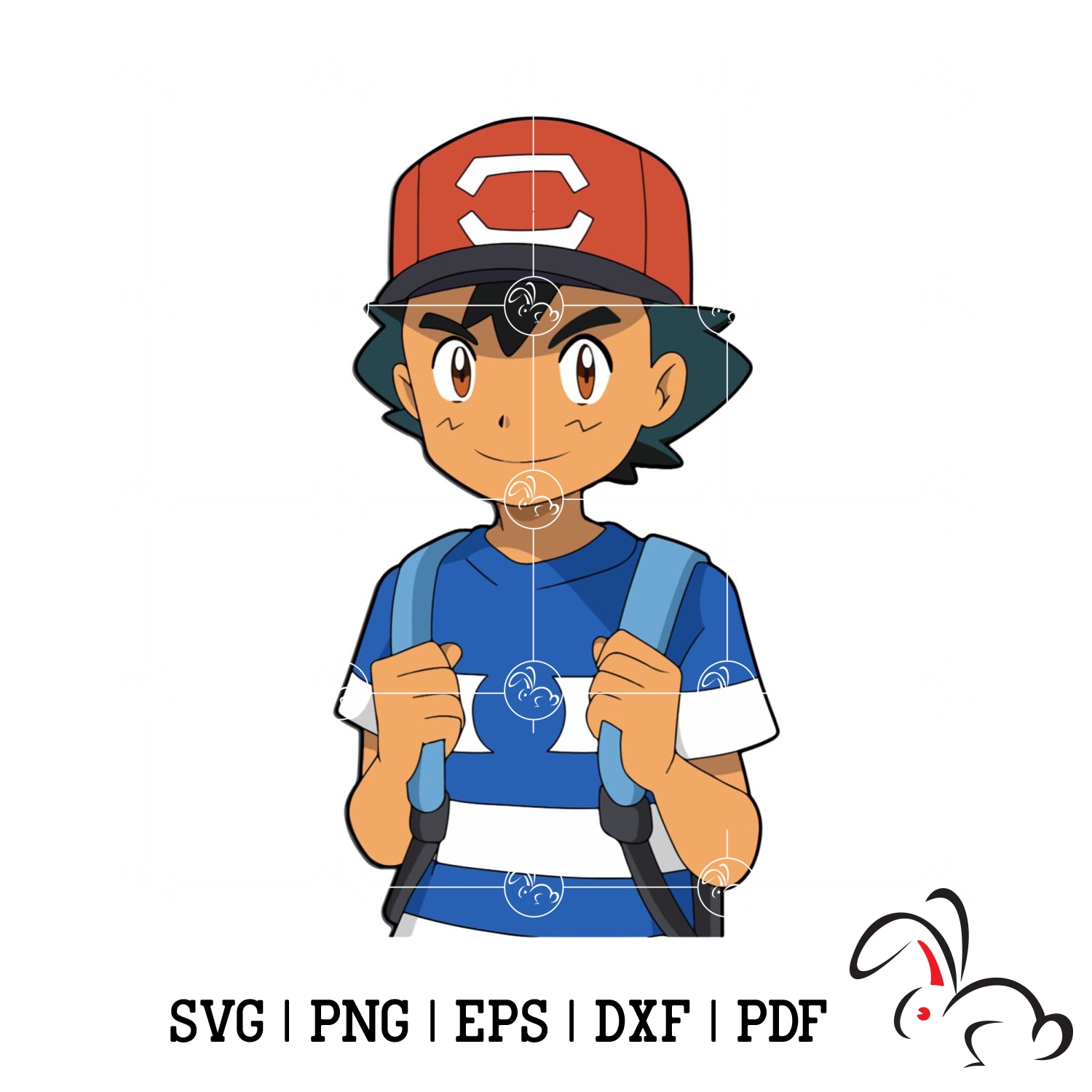 Anime Character Satoshi Ash Ketchum Pokemon Trainer SVG - Inspire Uplift