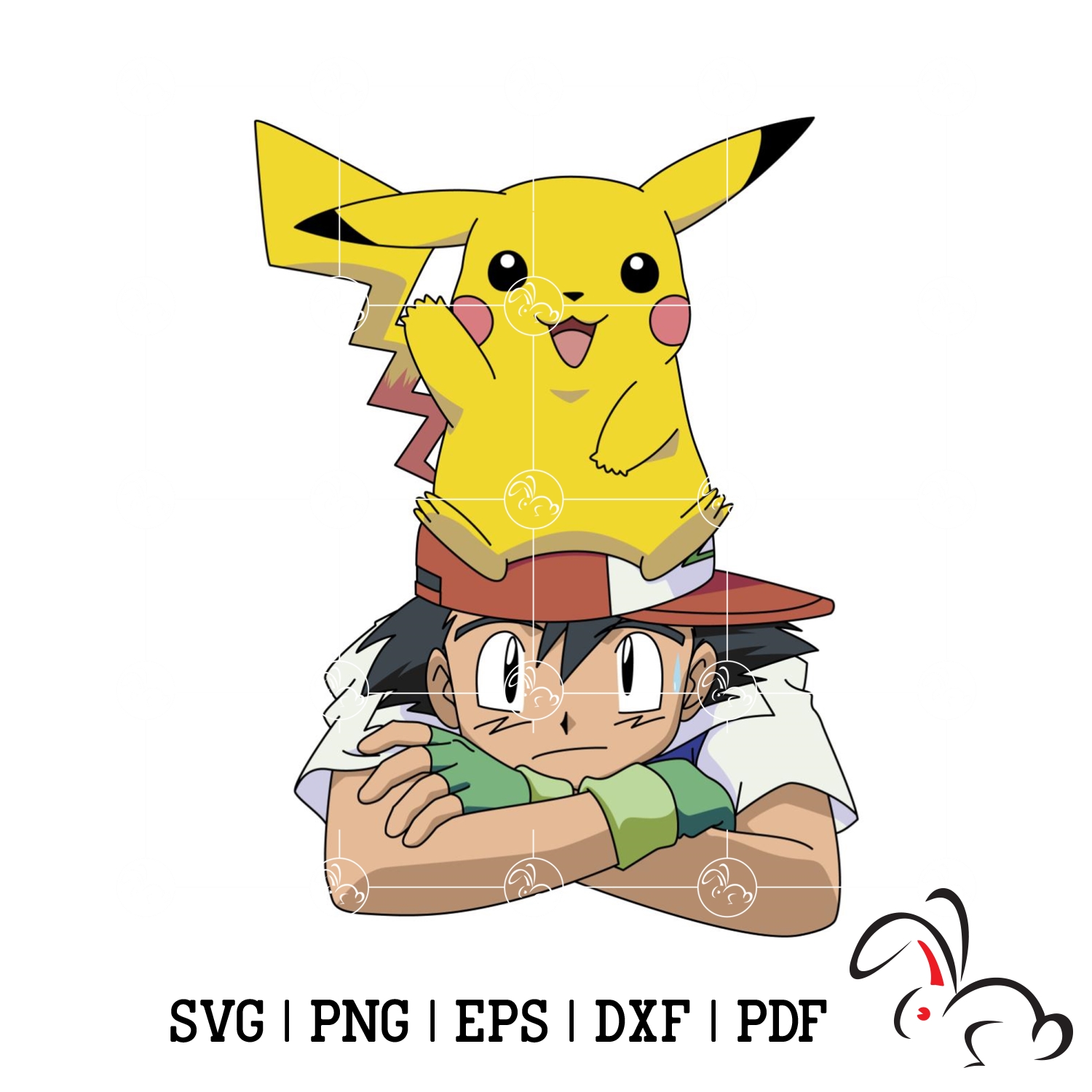 Anime Pokemon Pikachu on Satoshi Head SVG Cutting Files - Inspire Uplift