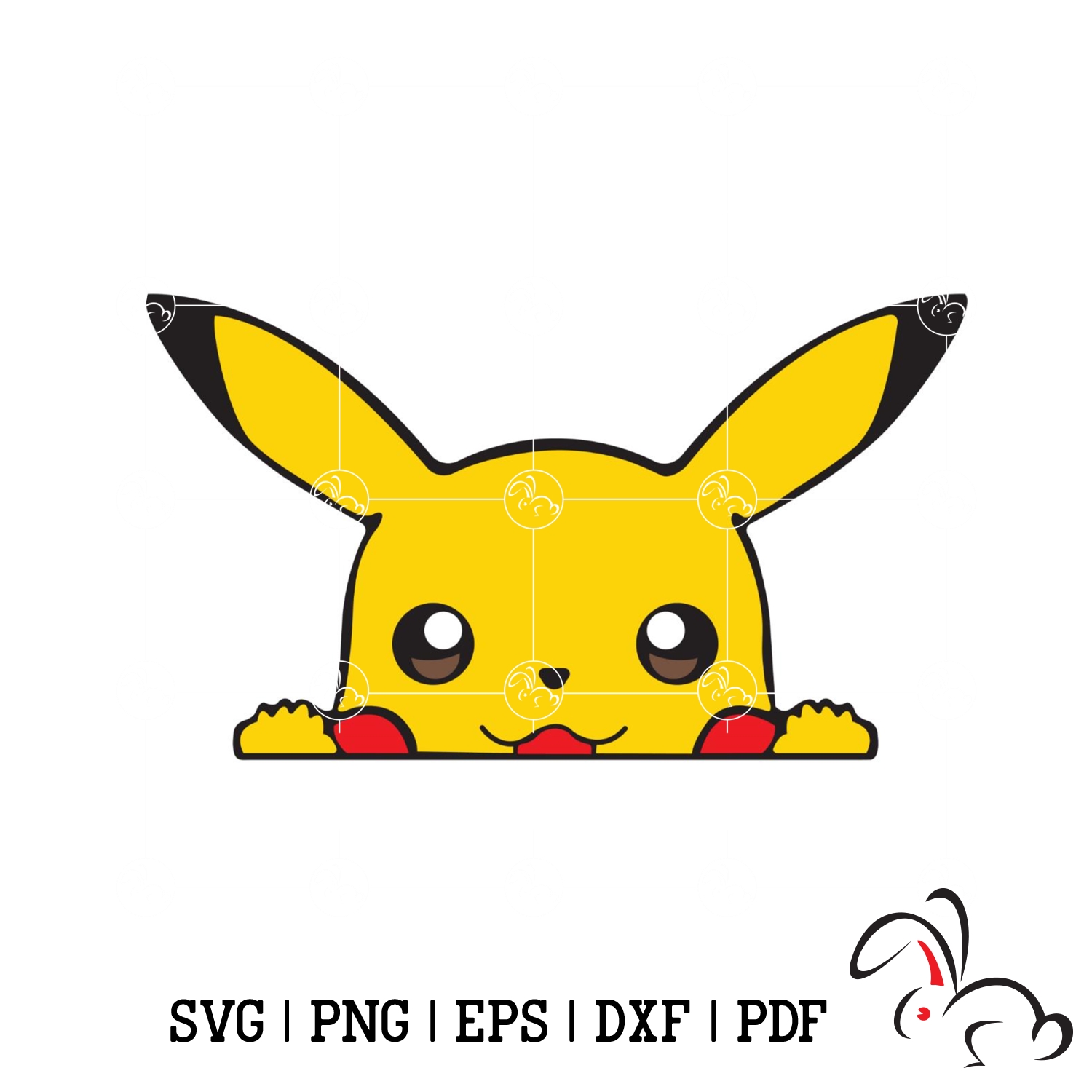Anime Cartoon Pokemon Pikachu Head SVG | Inspire Uplift