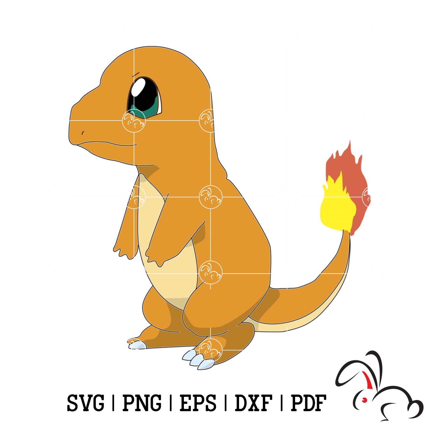 Hitokage Charmander Orange Pokemon SVG | Inspire Uplift