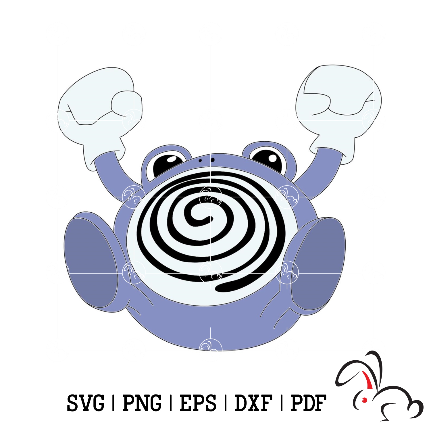 Water Type Pokemon Poliwhirl Anime SVG | Inspire Uplift