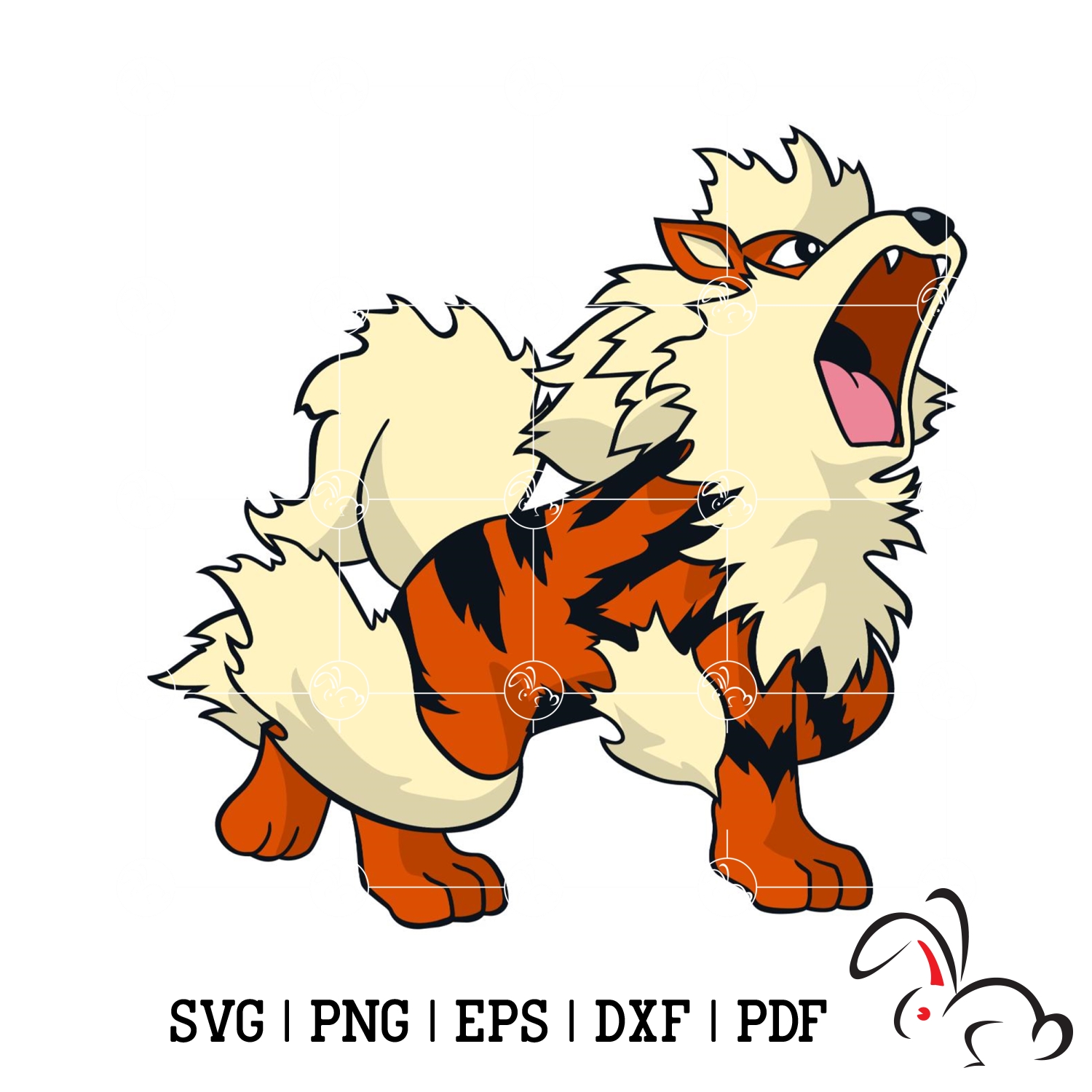 Anime Pokemon Roar Arcanine Pokedex SVG | Inspire Uplift