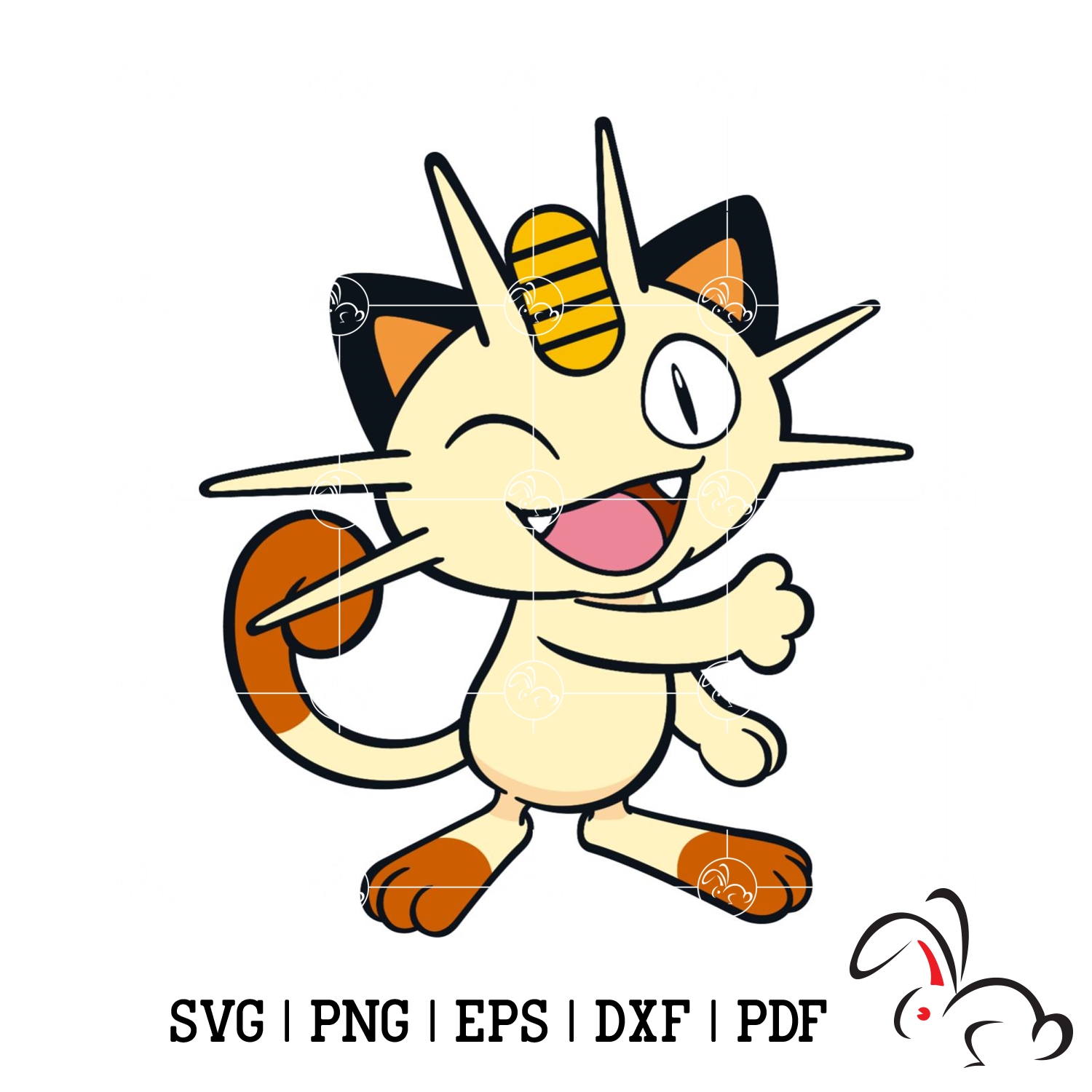 Cute Chibi Anime Pokemon Meowth SVG - Inspire Uplift
