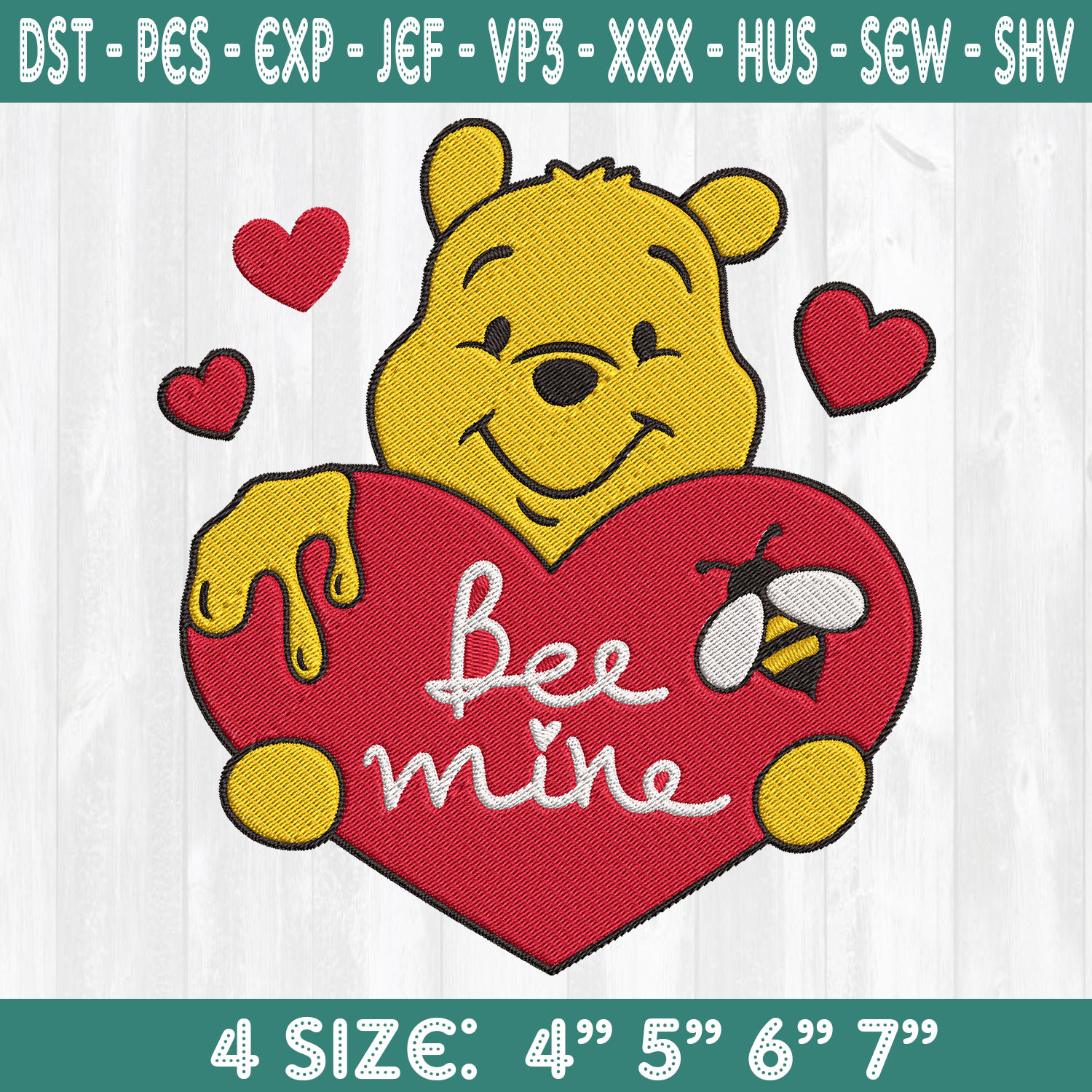 Be Mine Winnie The Pooh Embroidery, Winnie the Pooh Embroide | Inspire ...