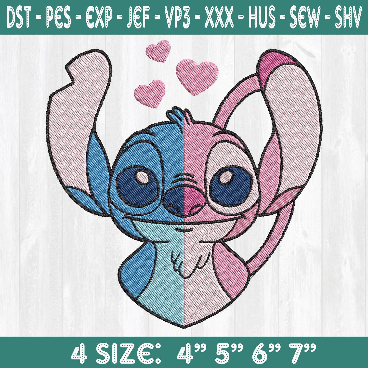 Stitch Couple Embroidery Design, Stitch Embroidery Designs, | Inspire ...