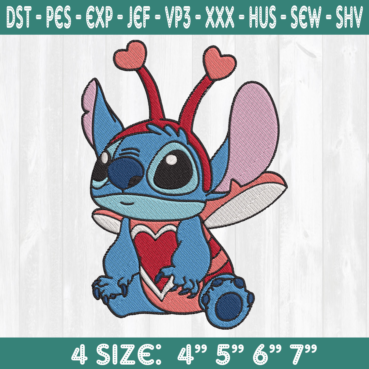 Stitch Ladybug Valentine Embroidery Design, Stitch Embroider - Inspire ...