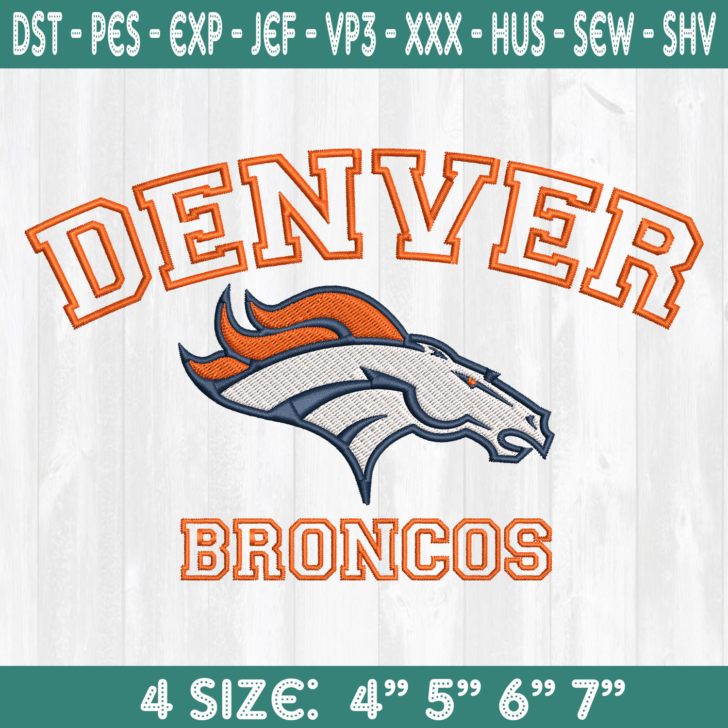 Denver Broncos Embroidery Designs, Football Logo Embroidery | Inspire ...