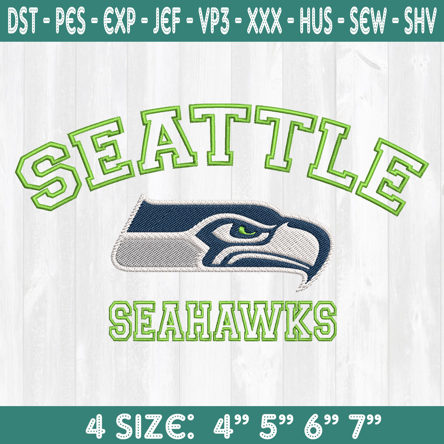 Seattle Seahawks Embroidery Designs, Football Logo Embroider | Inspire ...
