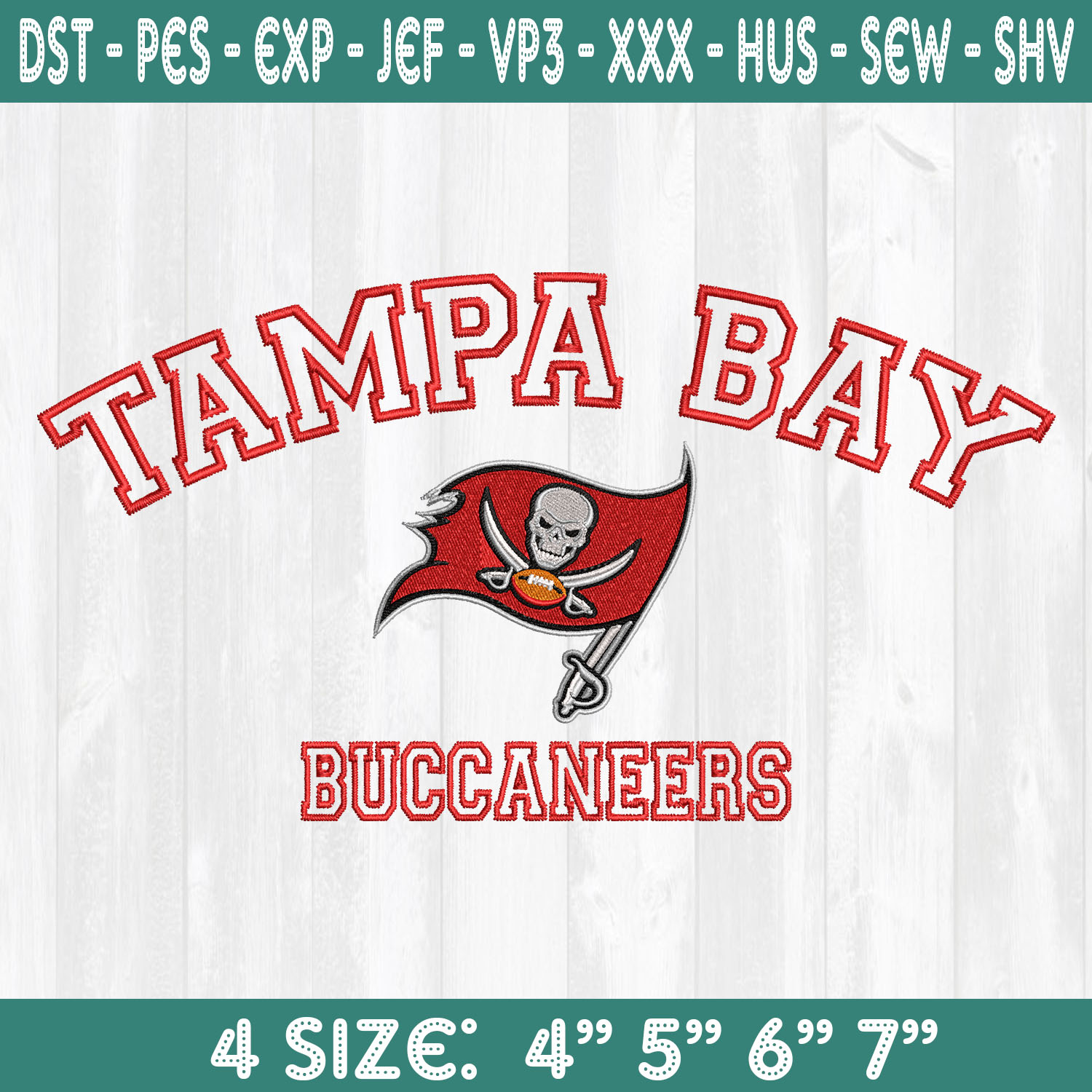 Tampa Bay Buccaneers Embroidery Designs, Football Logo Embro | Inspire ...