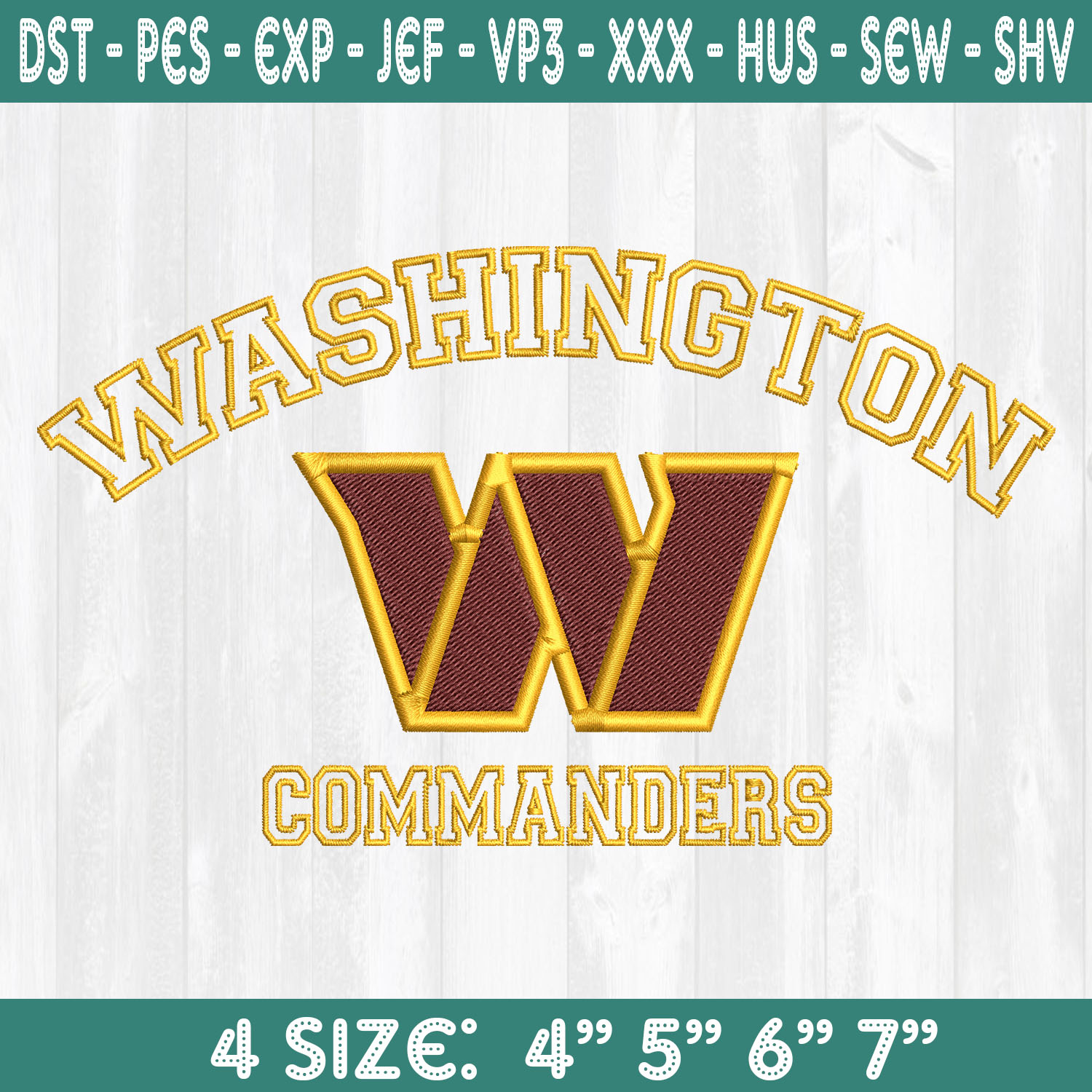 Washington Commanders Embroidery Designs, Football Logo Embr | Inspire ...