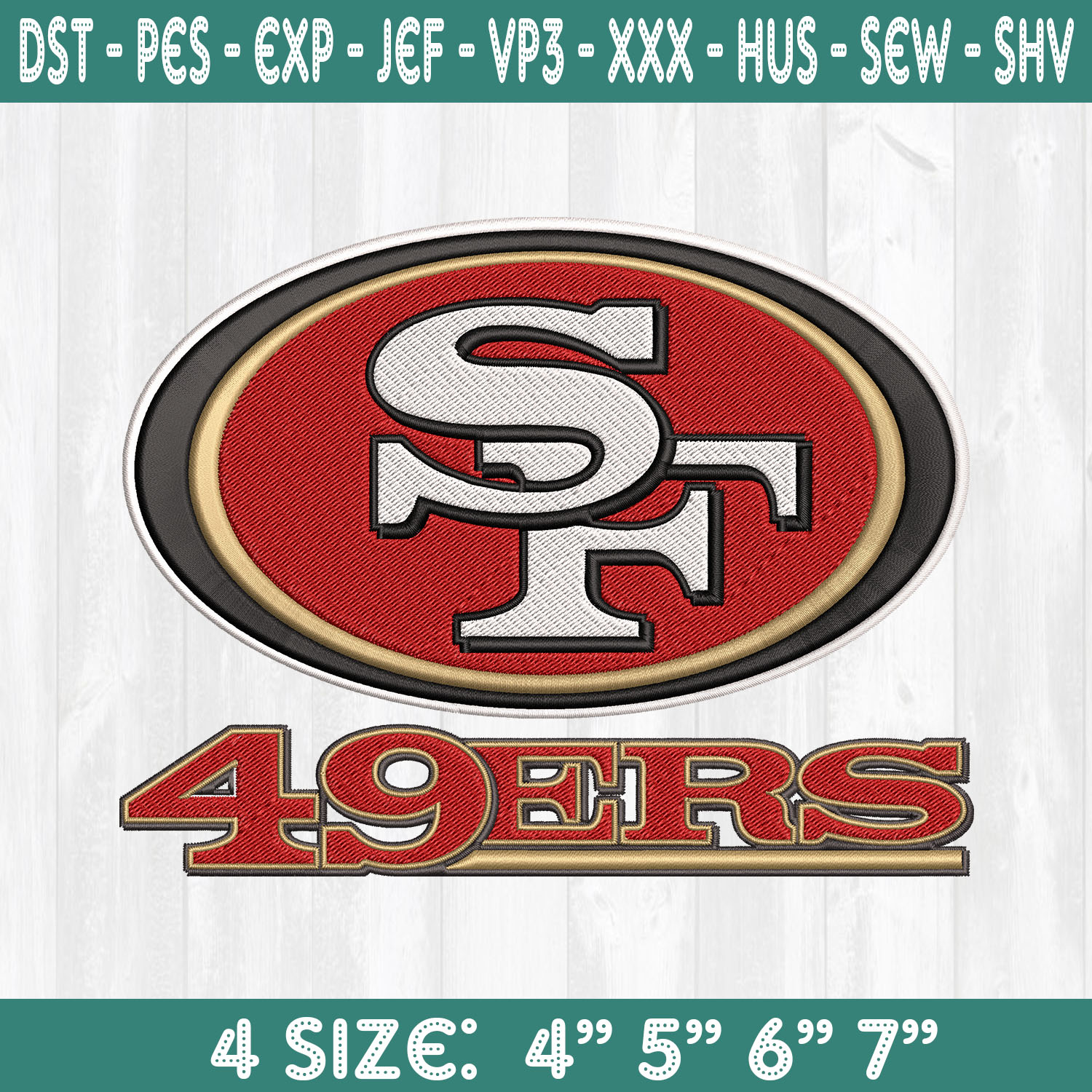 San Francisco 49ers Embroidery Designs, NFL Logo Embroidery | Inspire ...