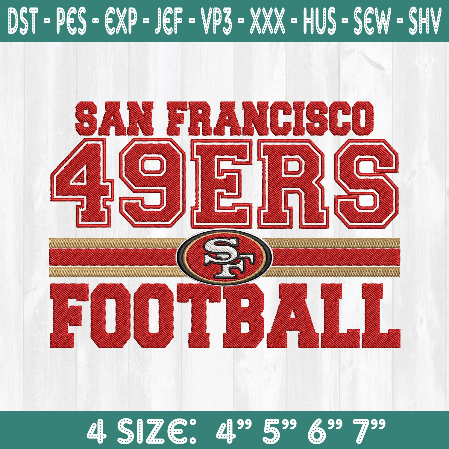 San Francisco 49ers Football Embroidery Designs, NFL Logo Em | Inspire ...