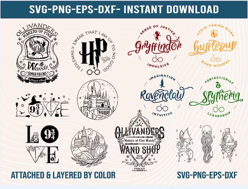 Harry Potter SVG Bundle, HP Hogwarts Alumni, Potterhead Svg, | Inspire ...