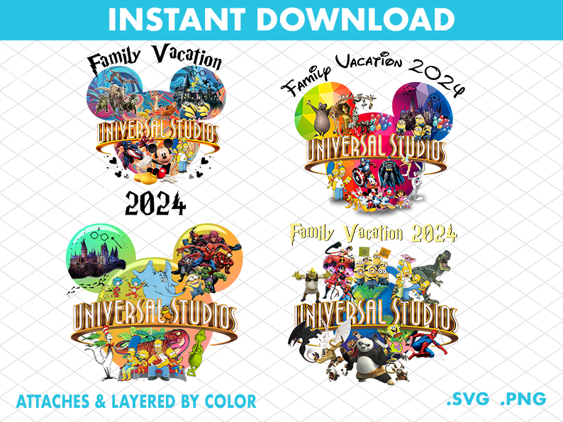 Bundle Universal Studio 2024 PNG, 2024 Family Trip Png, Univ | Inspire ...