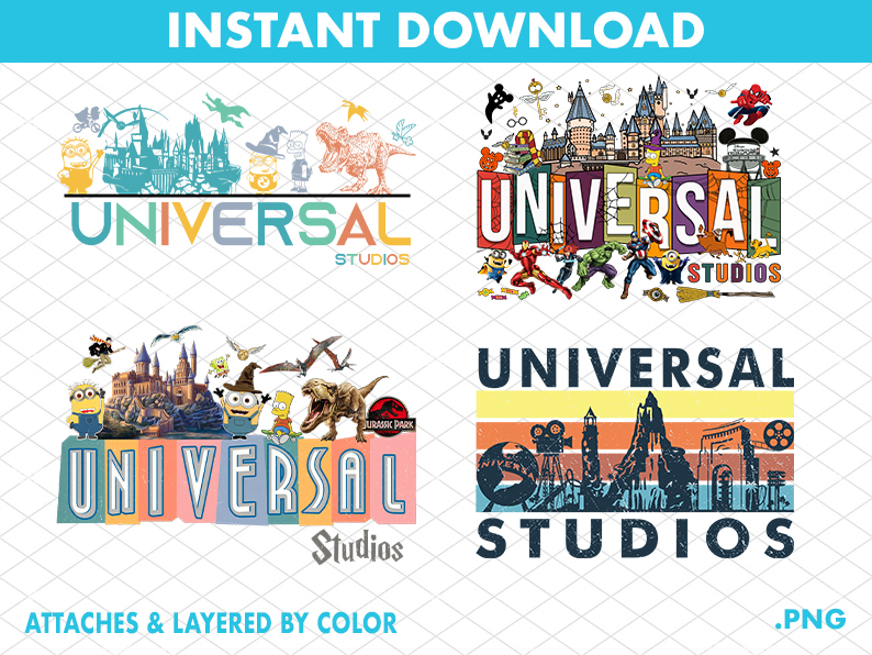 Universal Studios 2024 Png Bundle, Family Trip Png, Universa | Inspire ...